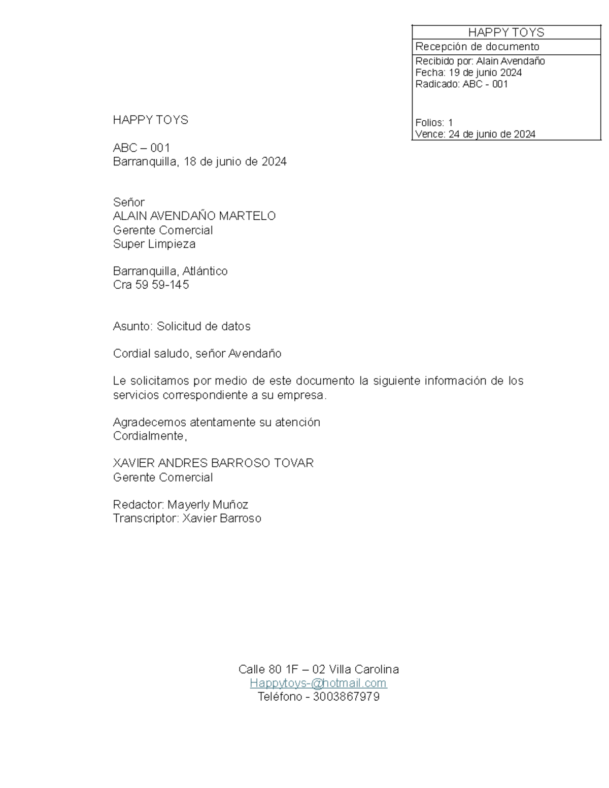 Happy TOYS documentos xavier barroso 002 - HAPPY TOYS ABC – 001 ...