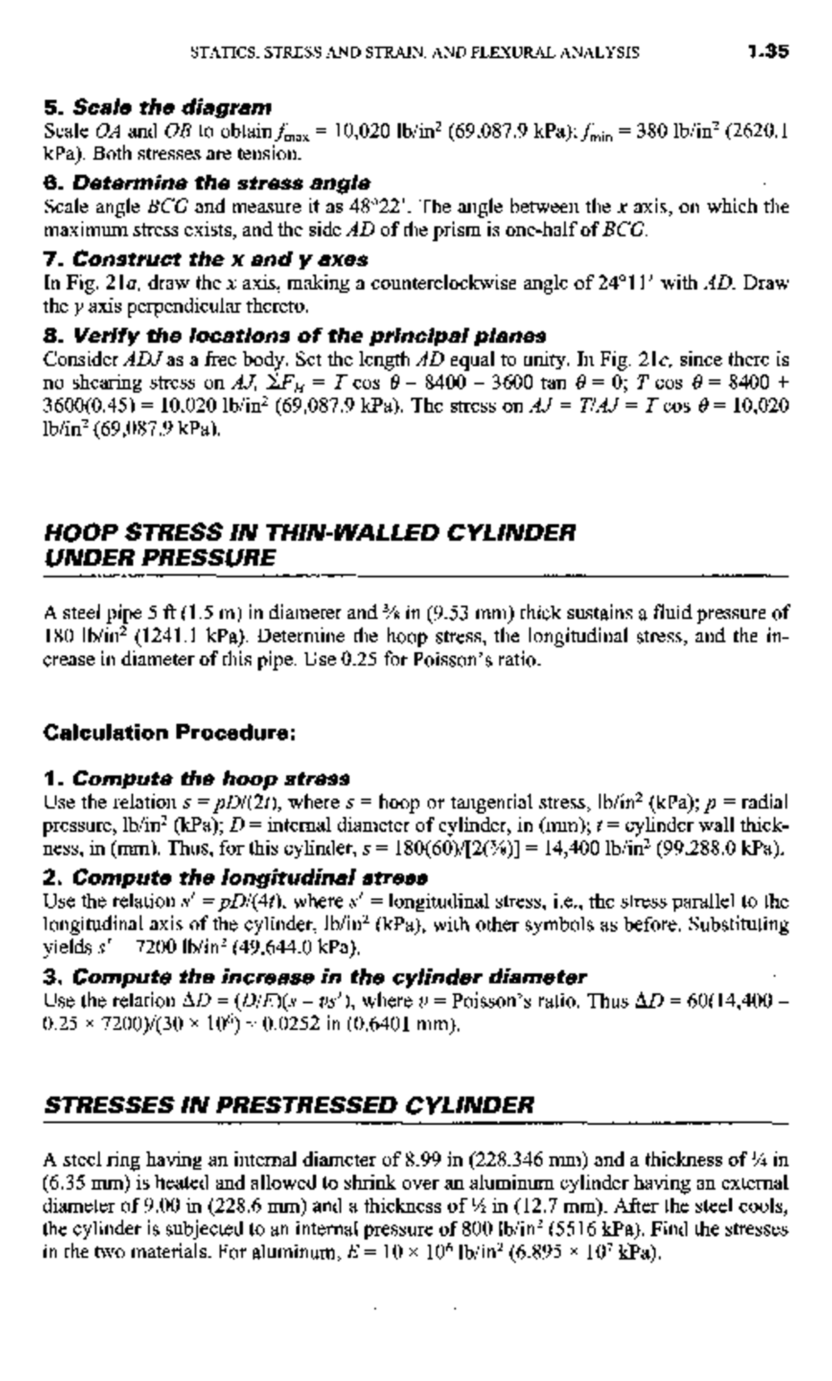 Civil-engineering-calculations - 5. Scale the diagram Scale OA and OB ...