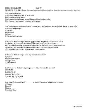 Experiment 9 - Amanda Crain CHEM 107 – EXPERIMENT # I ONLY DID TWO ...