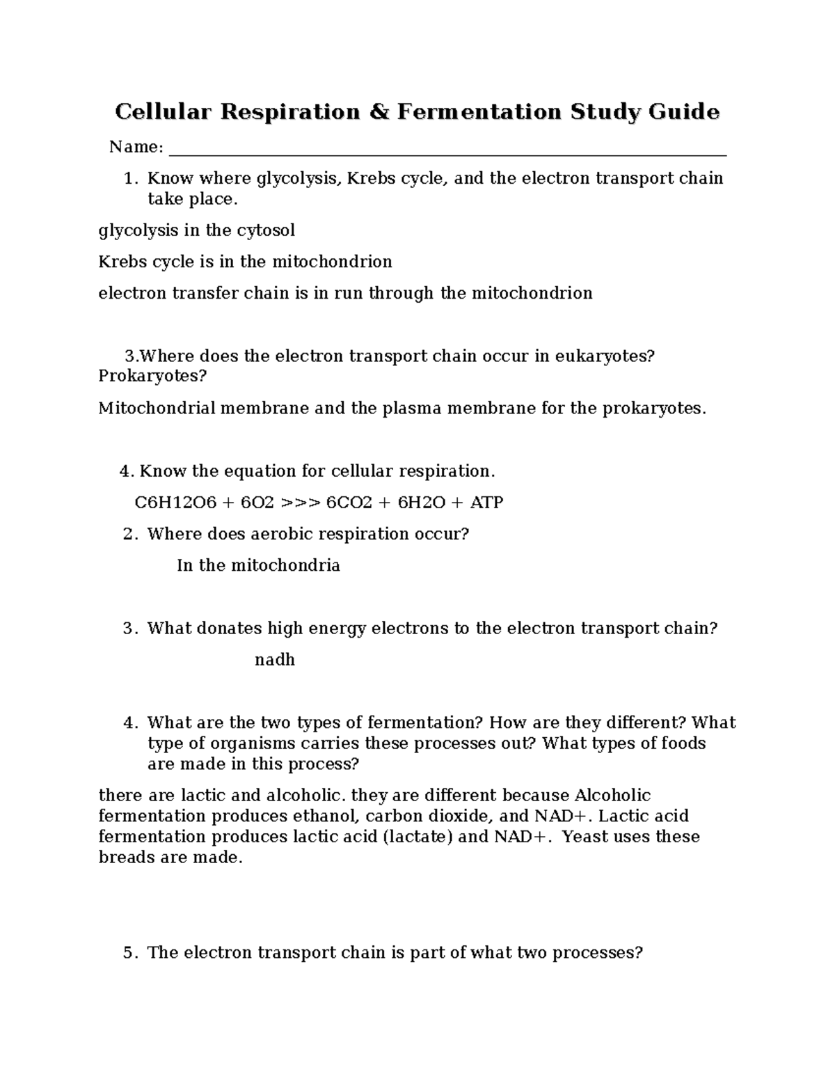Bryce Mc Kinnies - ABIO cellular respiration study guide - Cellular ...