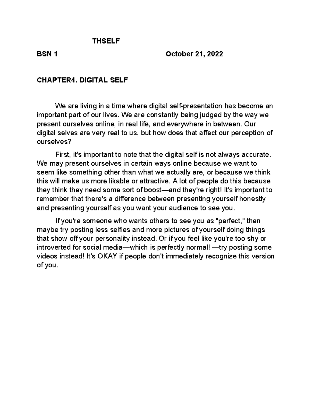 Thself Digital - hddhh - THSELF BSN 1 October 21, 2022 CHAPTER4 ...