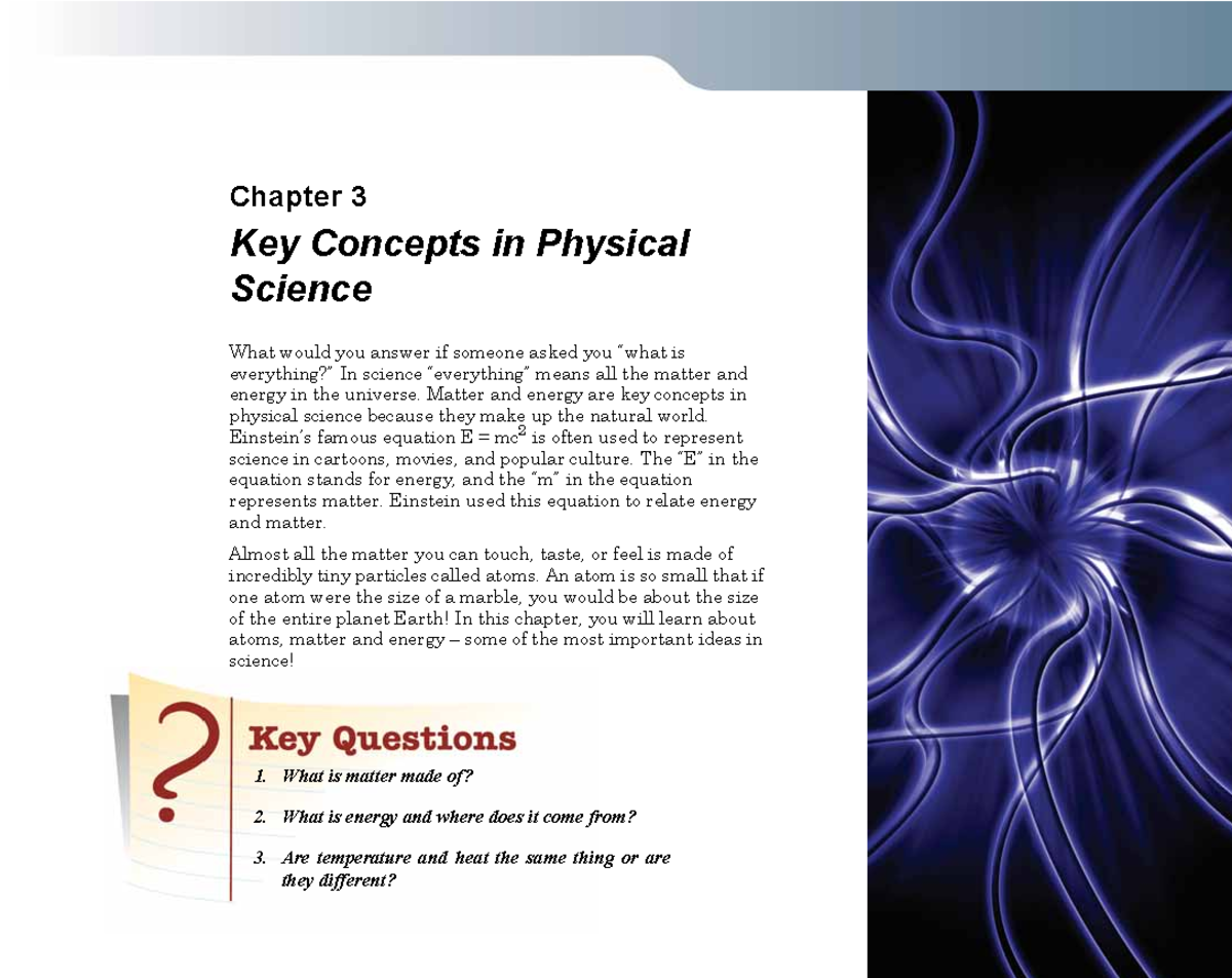 Physics science - Chapter 3 Key Concepts in Physical Science What would ...