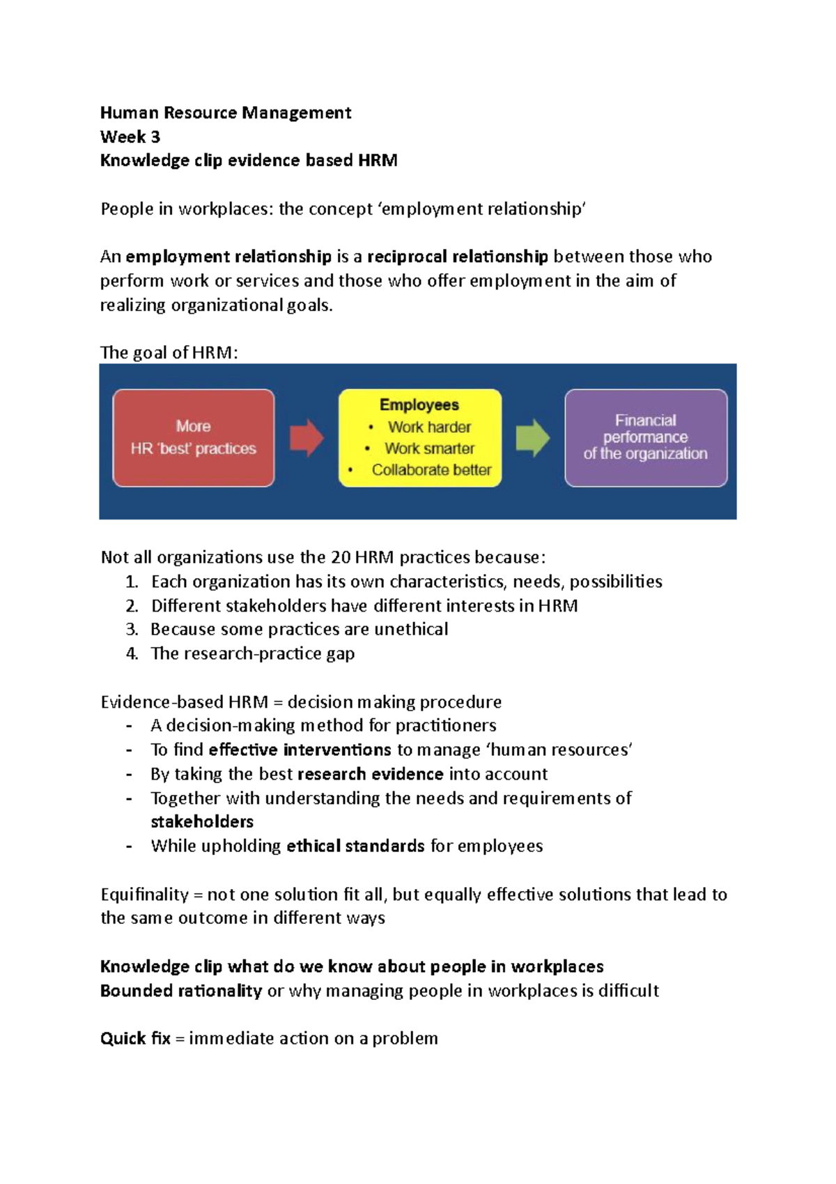 Human Resource Management - Human Resource Management Week 3 Knowledge ...