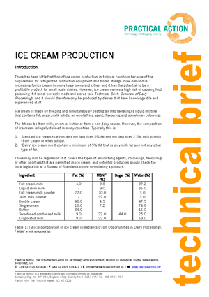 Icecream - Notes - Ice Cream Production Ice cream production involves ...