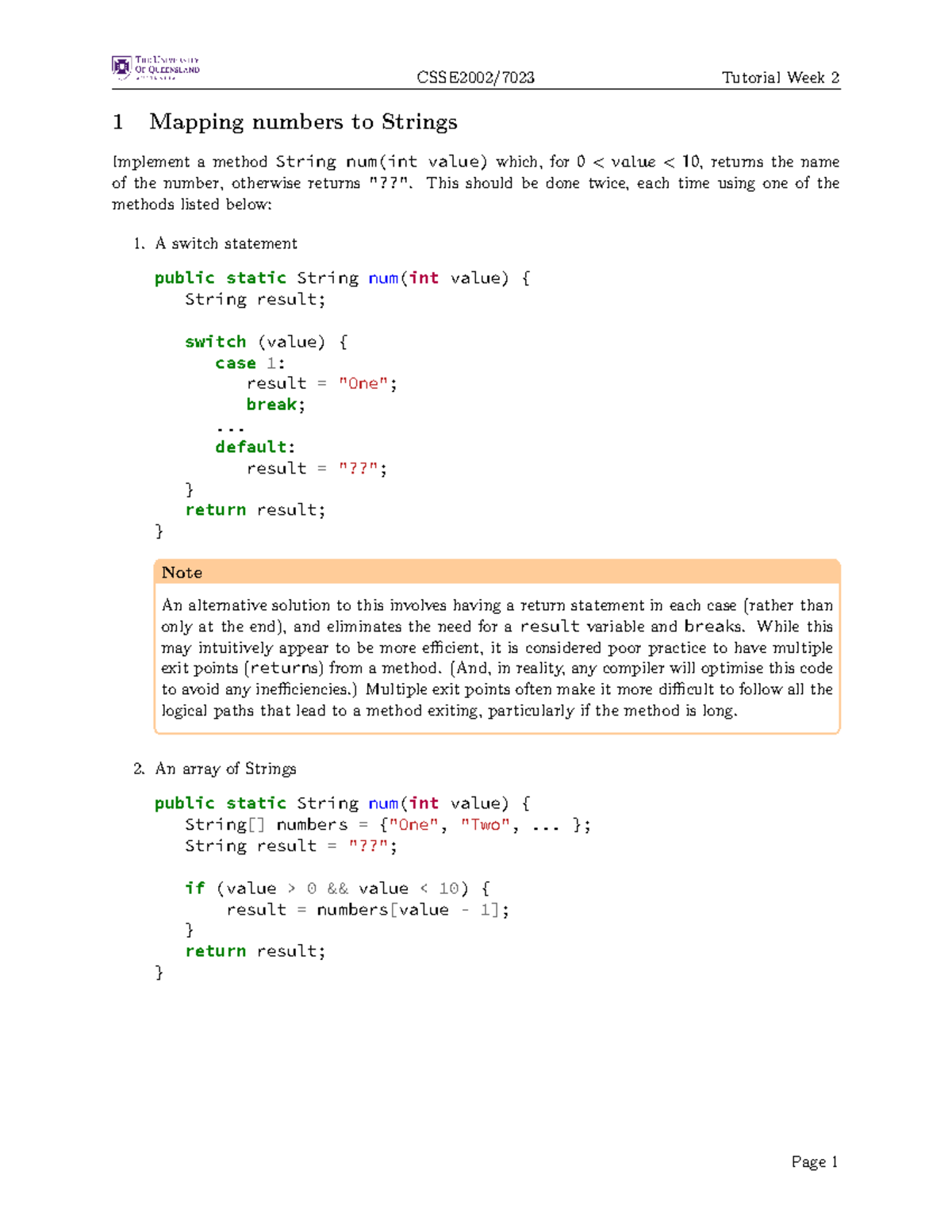 CSSE2002 Semester 2 2021 T1 Solutions - CSSE2002/7023 Tutorial Week 2 1 ...