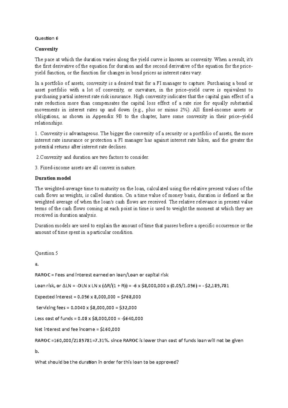 Exam 020322 - exam practice - Question 6 Convexity The pace at which ...