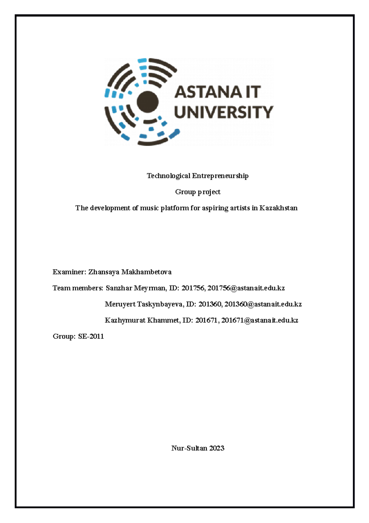 Final Tech Ent - fsfsd - Technological Entrepreneurship Group project ...