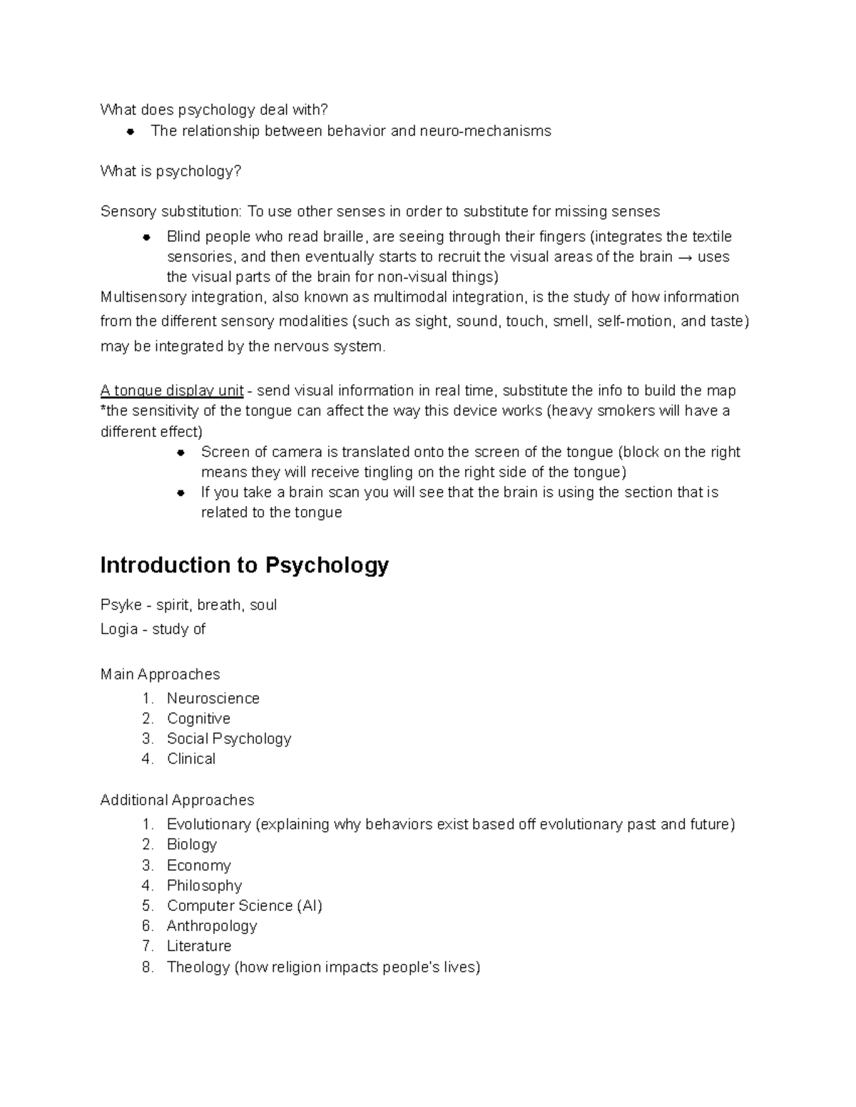 Lesson 1 - The first intro to psych - What does psychology deal with ...