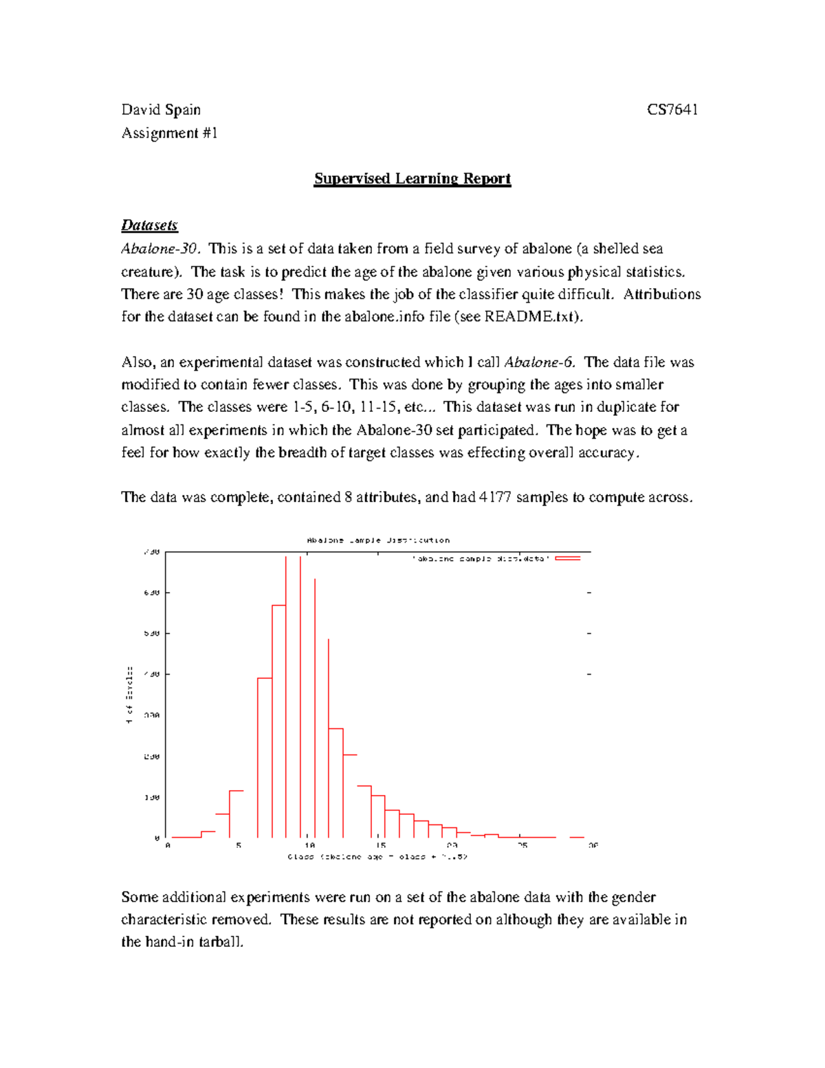 Good-analysis example - David Spain Assignment CS7641 Supervised Learning Report Datasets This ...