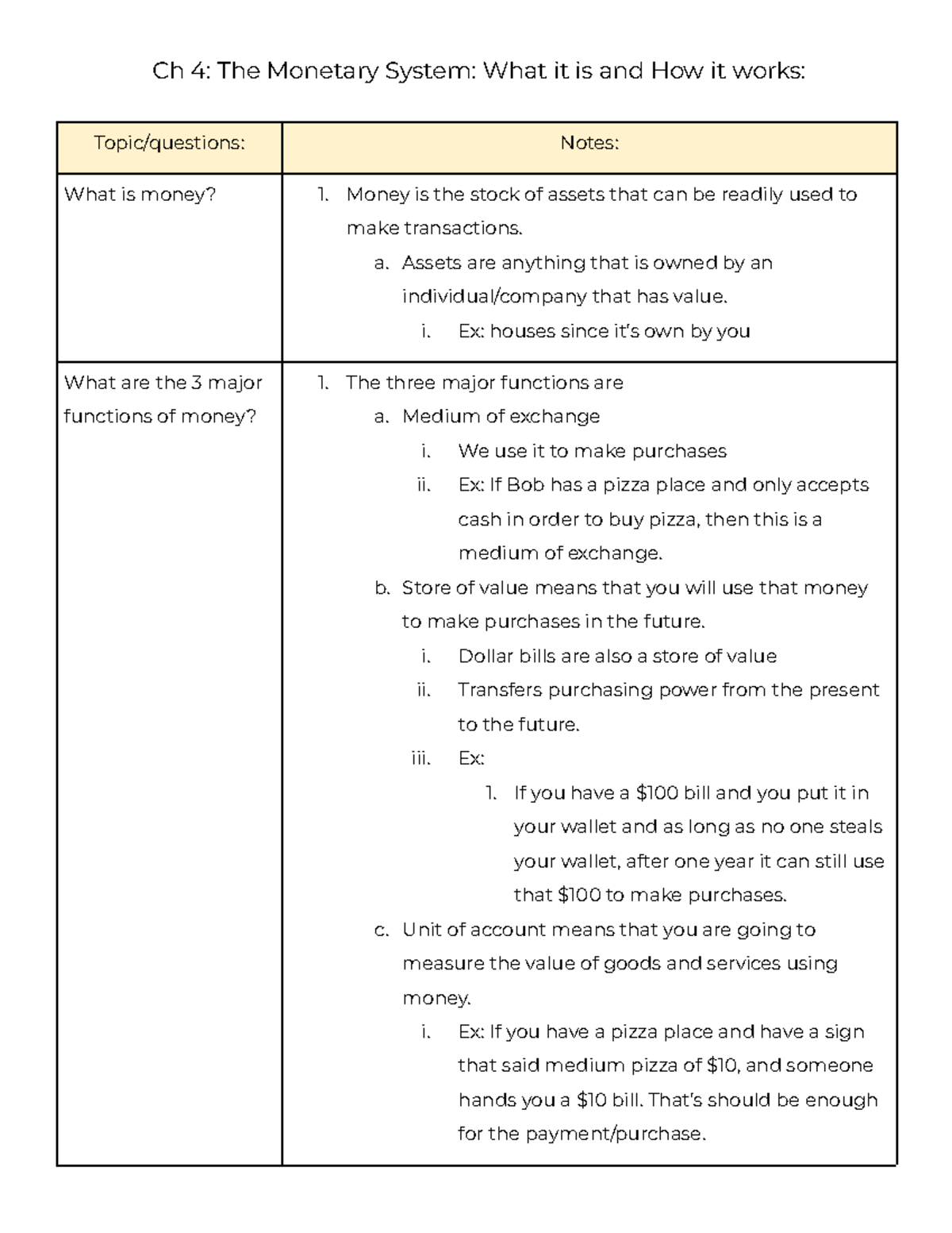 ECON 100A Lecture 4 Ch 4 The Monetary - Ch 4: The Monetary System: What ...