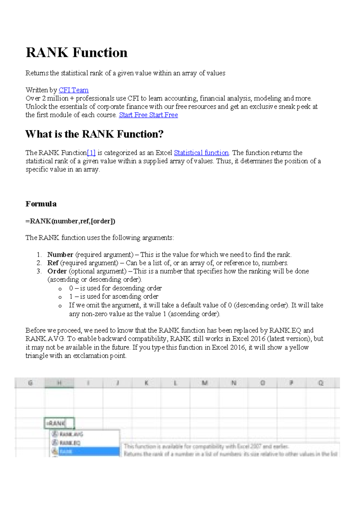 RANK Function - exercises - RANK Function Returns the statistical rank ...