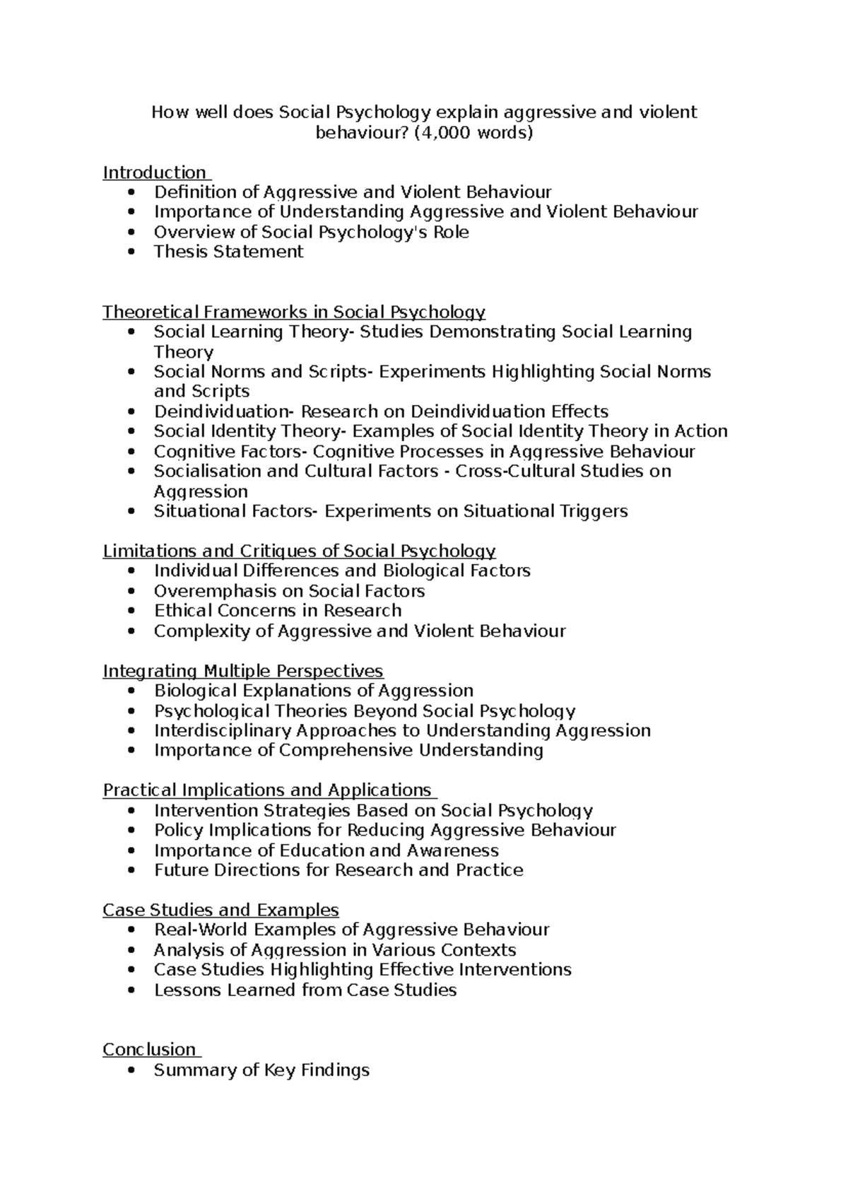 Social Psychology Assignment Plan - How well does Social Psychology ...