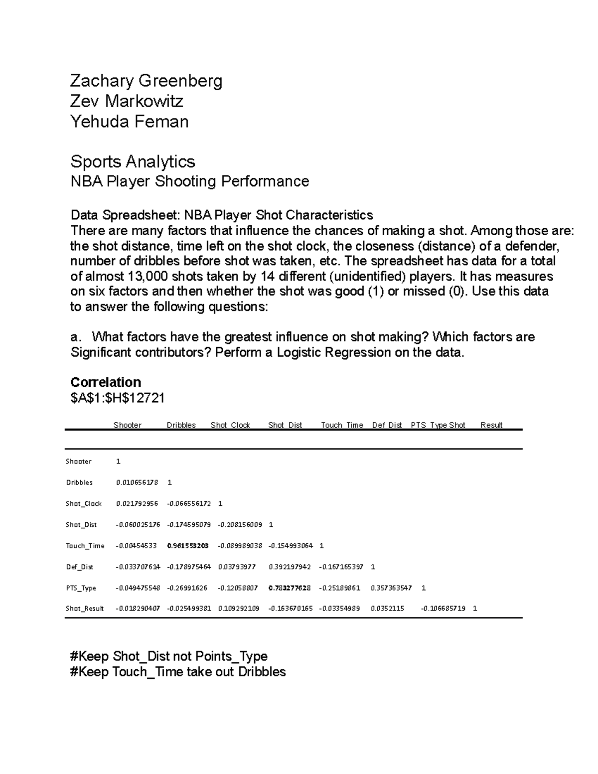 Sports Analytics HW5 - Professor Lucius Riccio - IDS4930 - Studocu