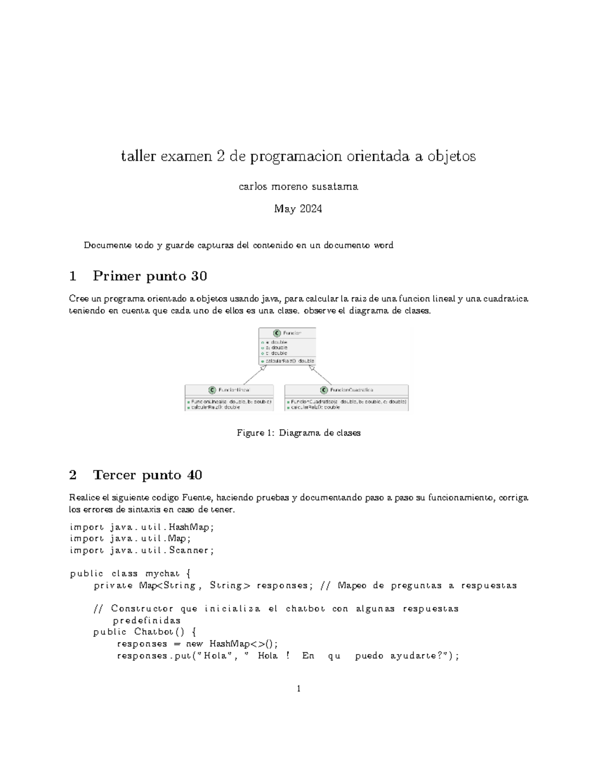 Examen 2 de programacion orientada a objetos - taller examen 2 de programacion orientada a ...