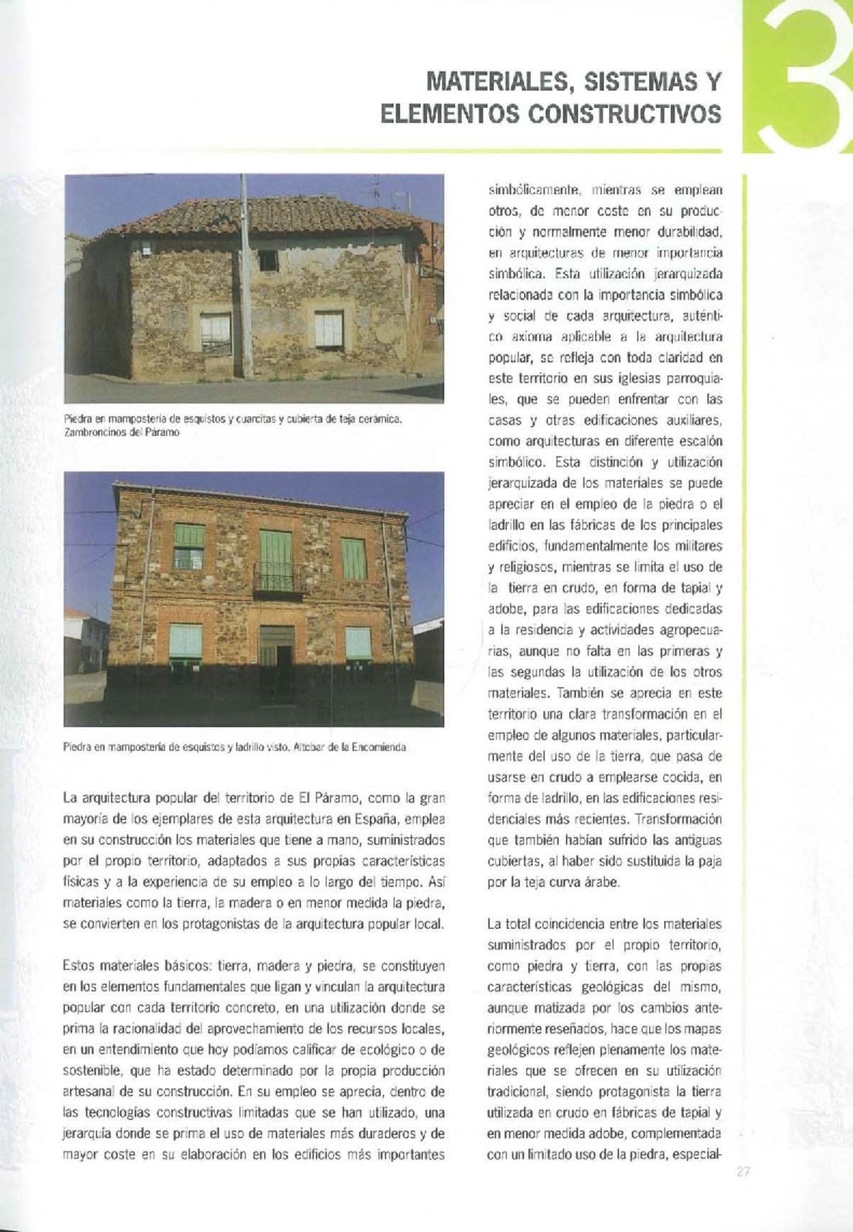 Materiales, sistema y elementos constructivos - ELEMENTOS CONSTRUCTIVOS Piedra en mampostería de ...