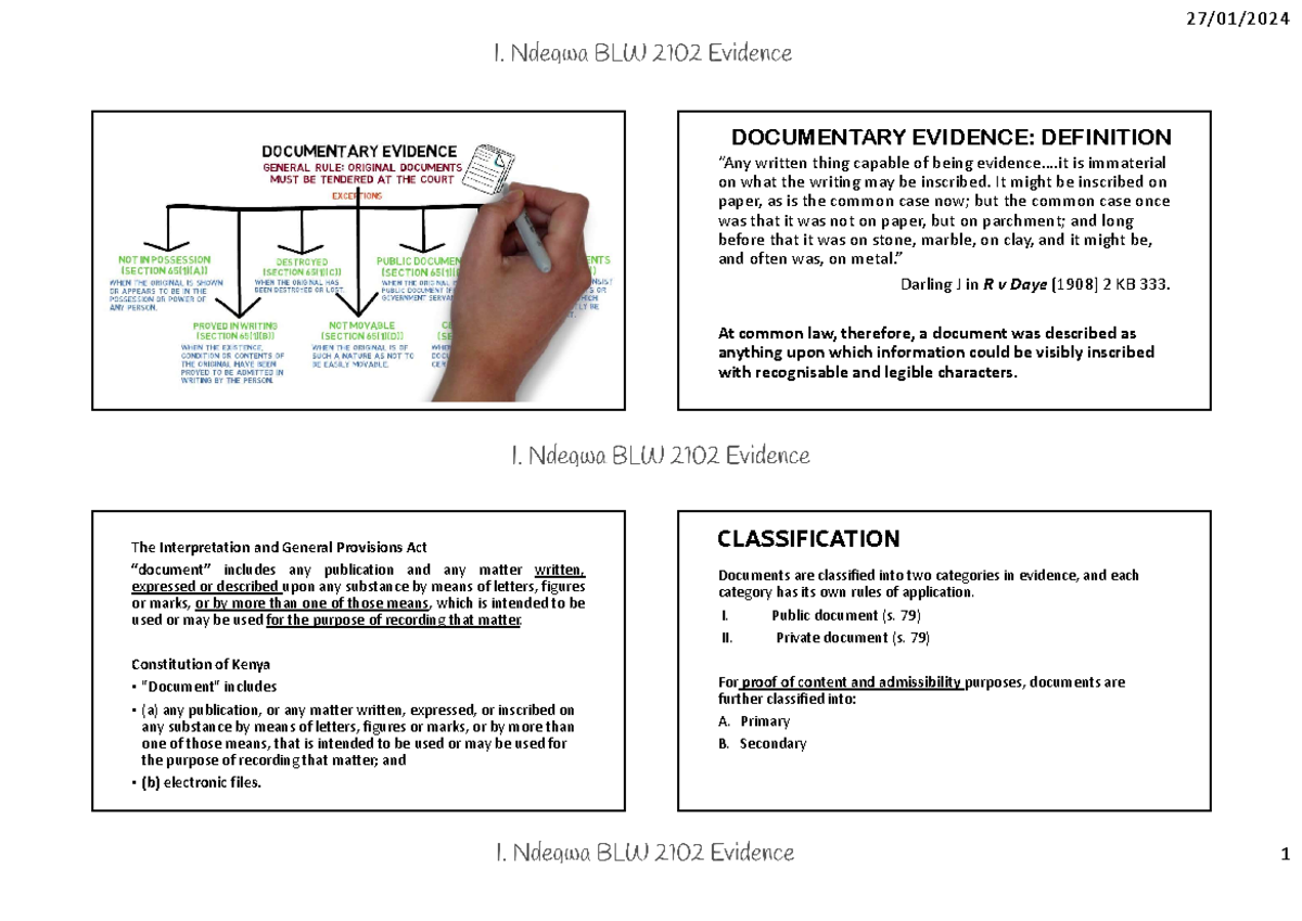 Documentary Evidence Slides signed - DOCUMENTARY EVIDENCE: DEFINITION ...