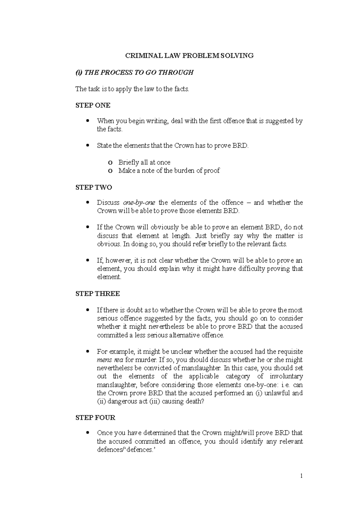Criminal Law Problem Solving Skills 2023tm Criminal Law Problem