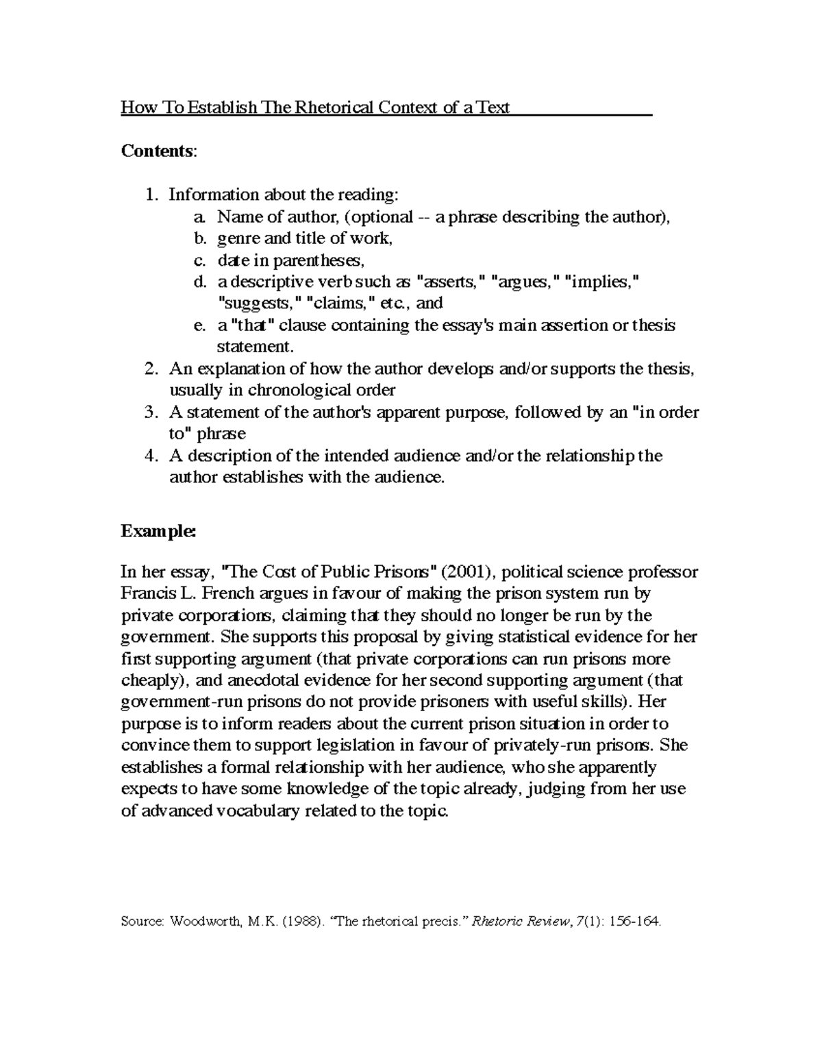 WCOM How To Establish The Rhetorical Context of a Text - How To ...