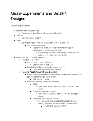 Chapter 5 pt. 2 Notes (PSY 308 309) - Types of Measures Types of ...