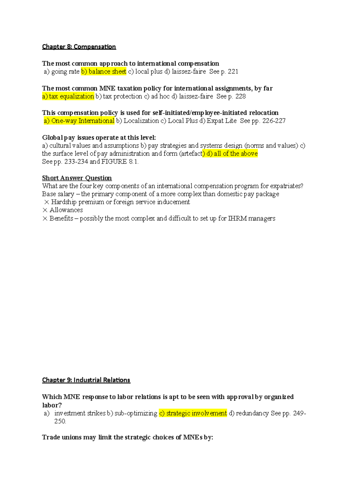 MGMT3025 Chapters 8-10 Example Exam Questions and answers - Chapter 8 ...