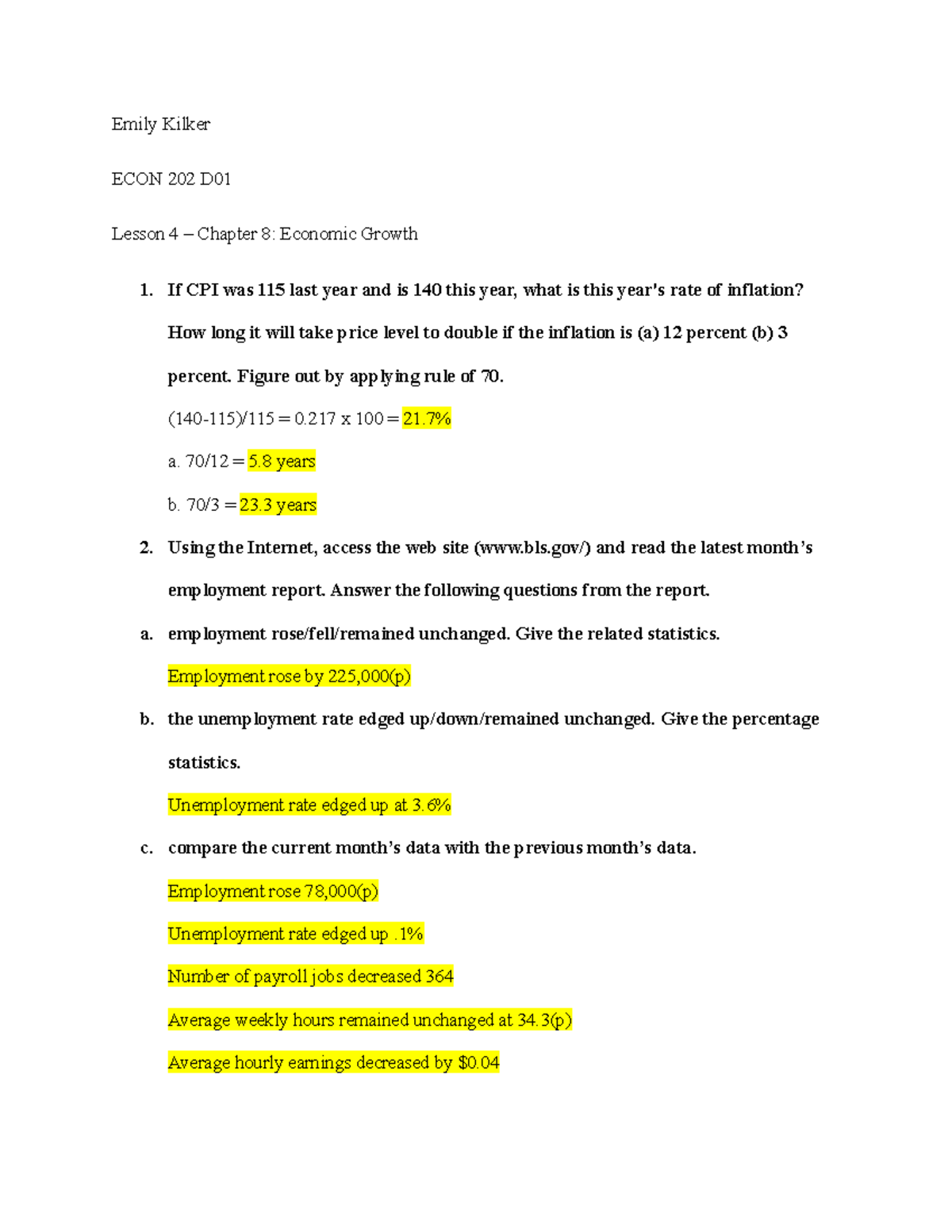 Lesson 4 – Chapter 8: Economic Growth - Emily Kilker ECON 202 D Lesson ...