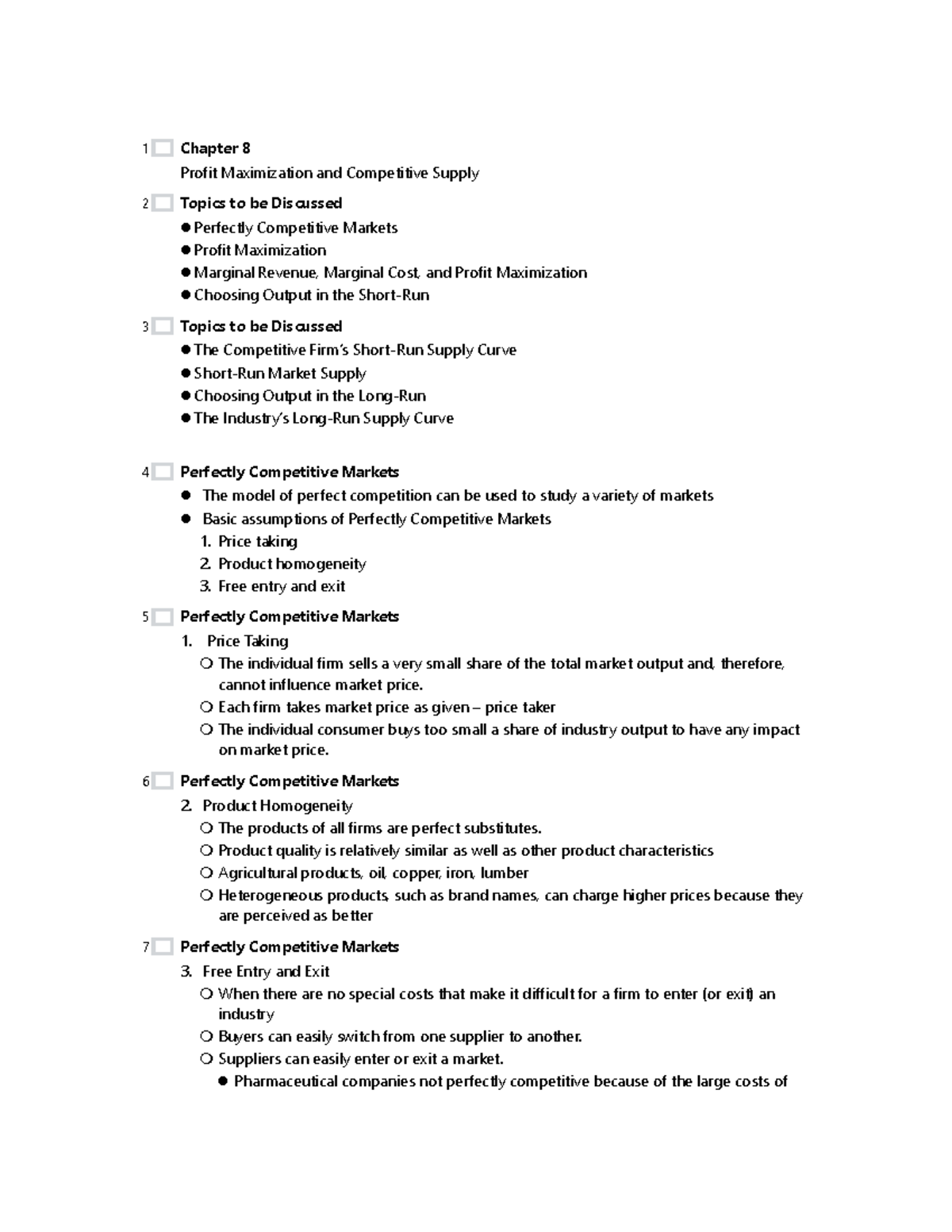 BECO Chapter 8 - Chapter 8 Profit Maximization and Competitive Supply Topics to be Discussed ...