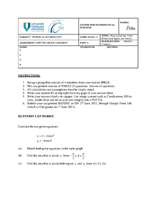Formulae Sheet Applied Mathematics for Student - Applied Calculus - Studocu