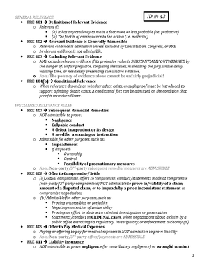 Checklist - Summary Evidence - Evidence Checklist Criminal or civil ...