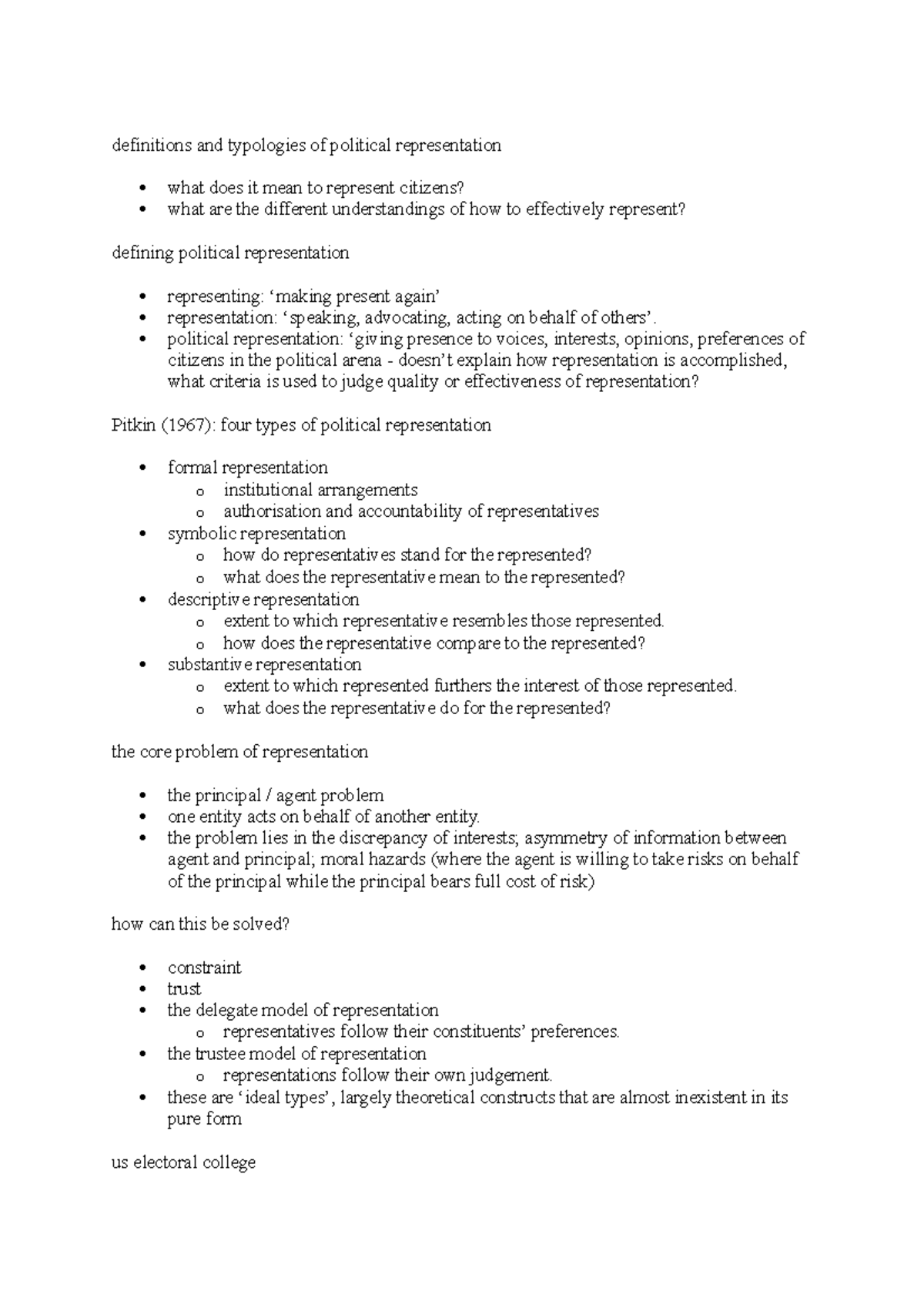 Types of Political Representation - definitions and typologies of ...