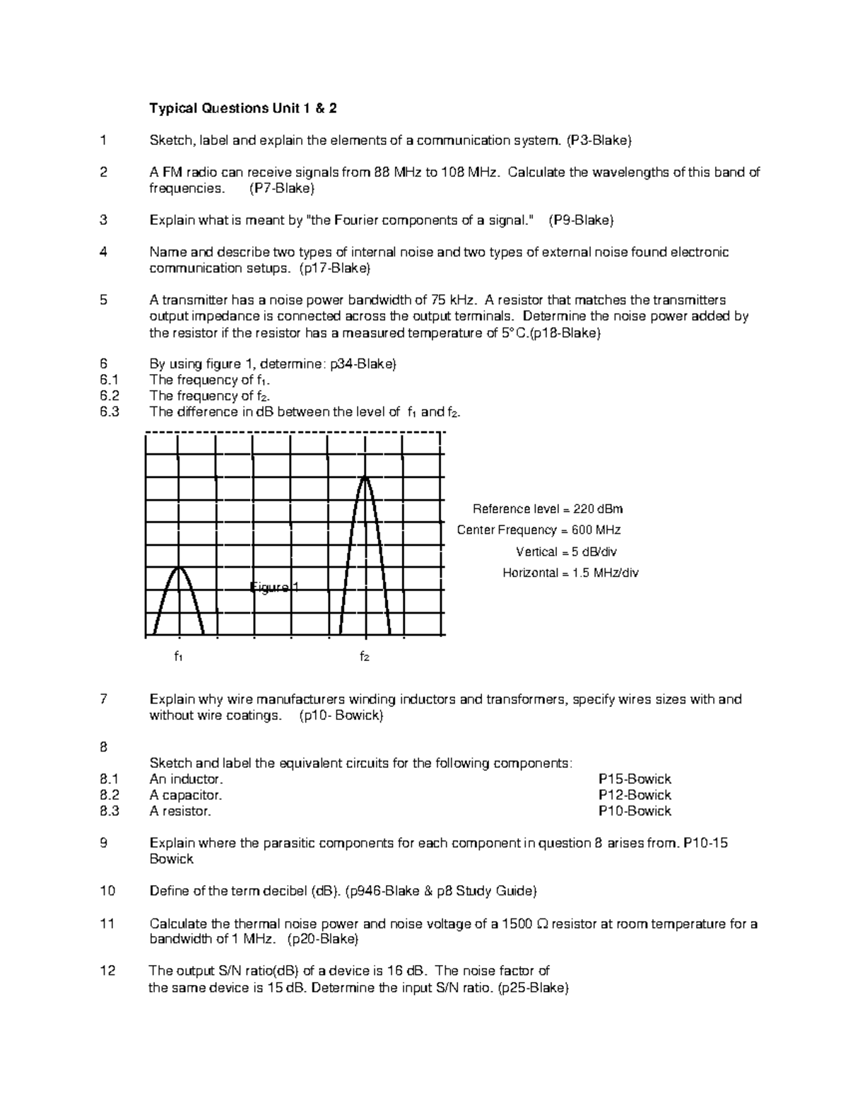 Typical Questions Unit 1 & 2 - Typical Questions Unit 1 & 2 1 Sketch ...