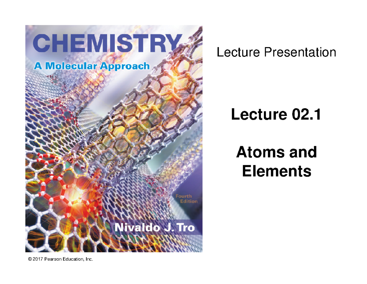 Lecture 02.1 Atoms Molecules and Ions - Lecture Presentation Lecture 02 ...
