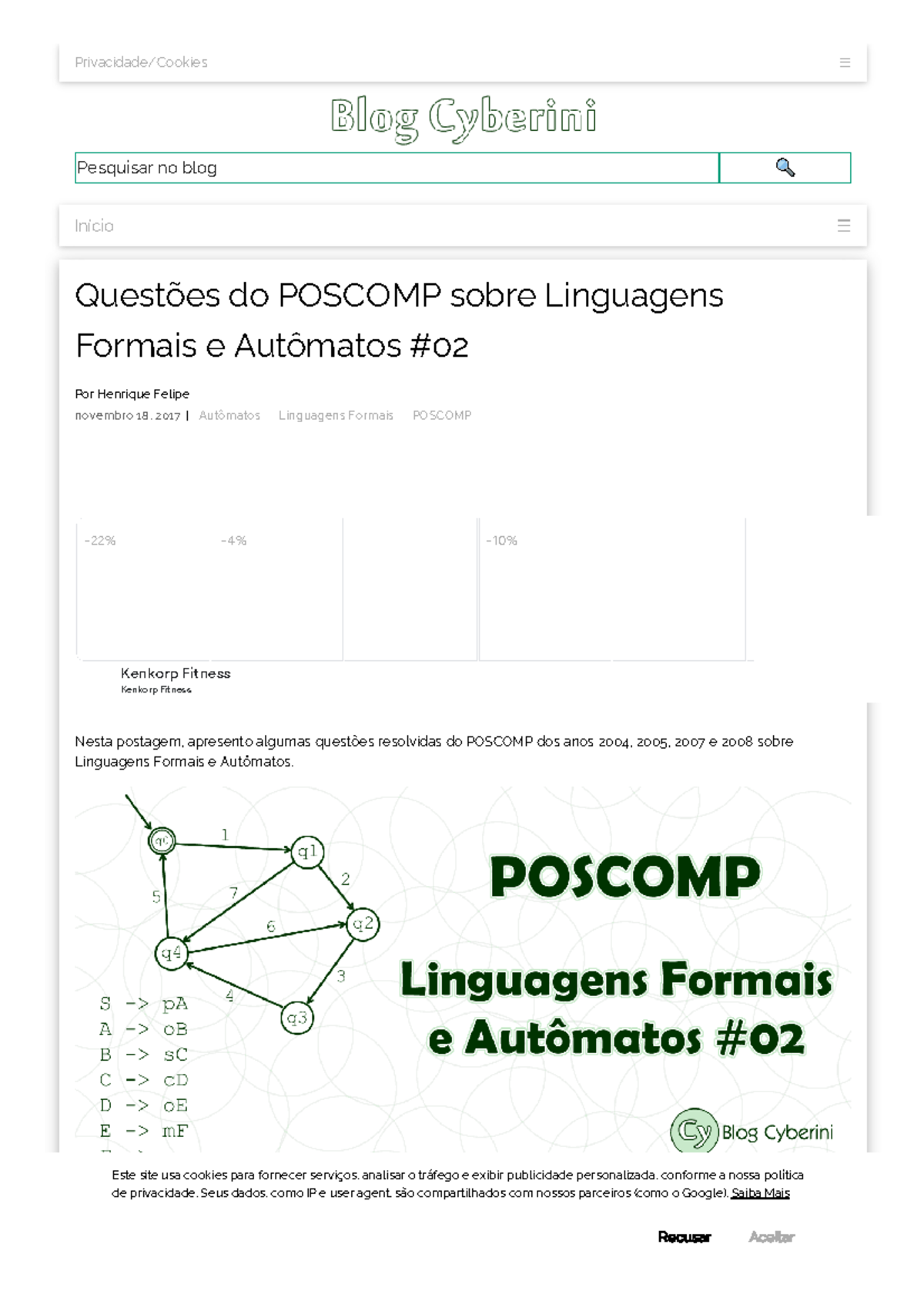 Questões do Poscomp sobre Linguagens Formais e Autômatos #02 ...