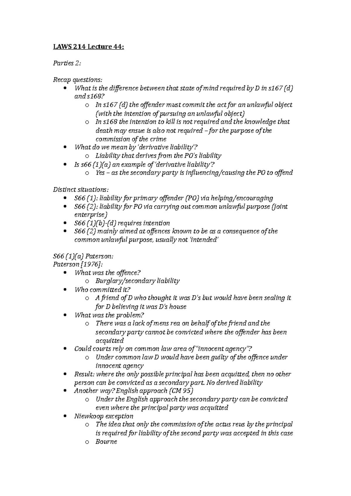 LAWS 214 Lecture 44 - LAWS 214 Lecture 44: Parties 2: Recap questions: What is the difference ...