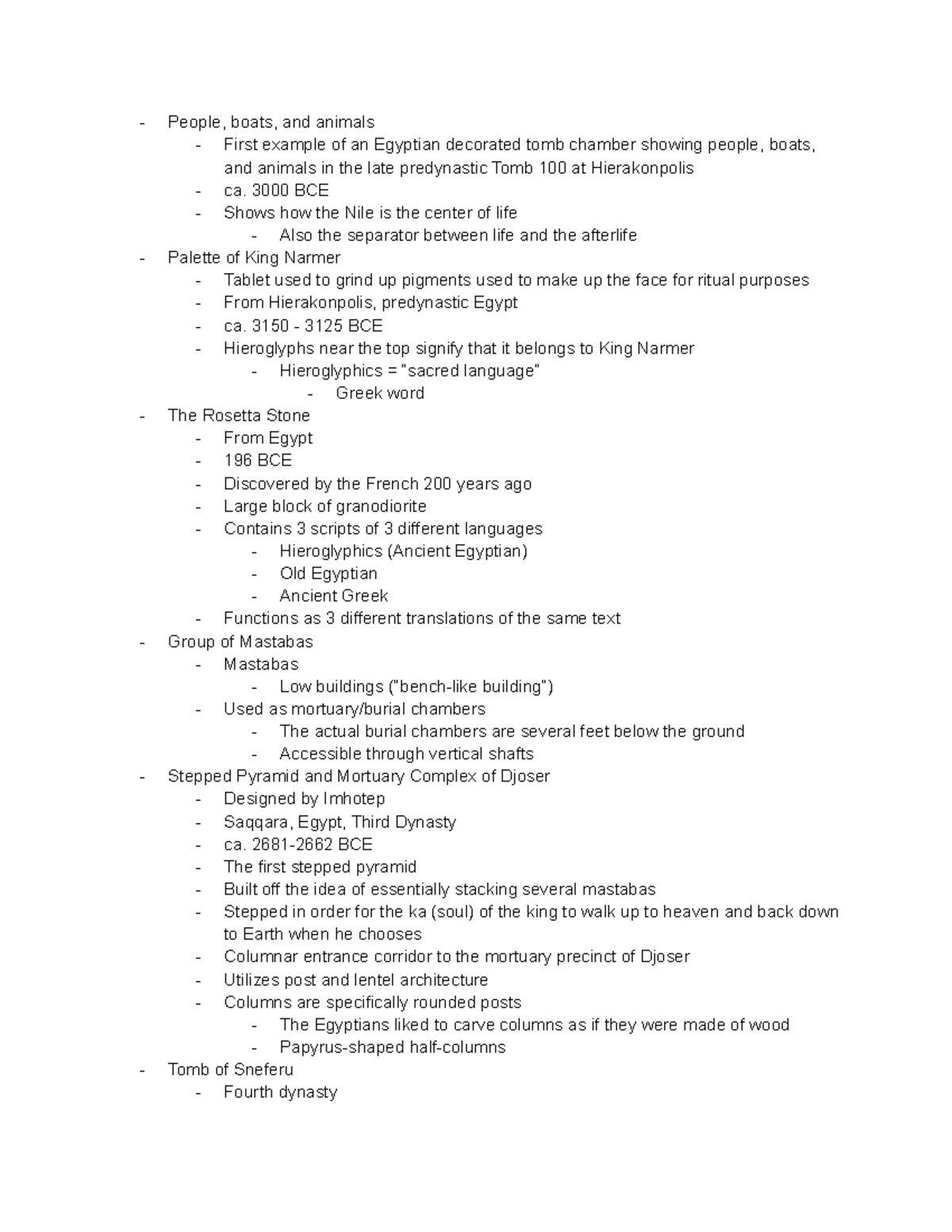 Art 2301 - lecture 3 - ancient egypt - People, boats, and animals First ...