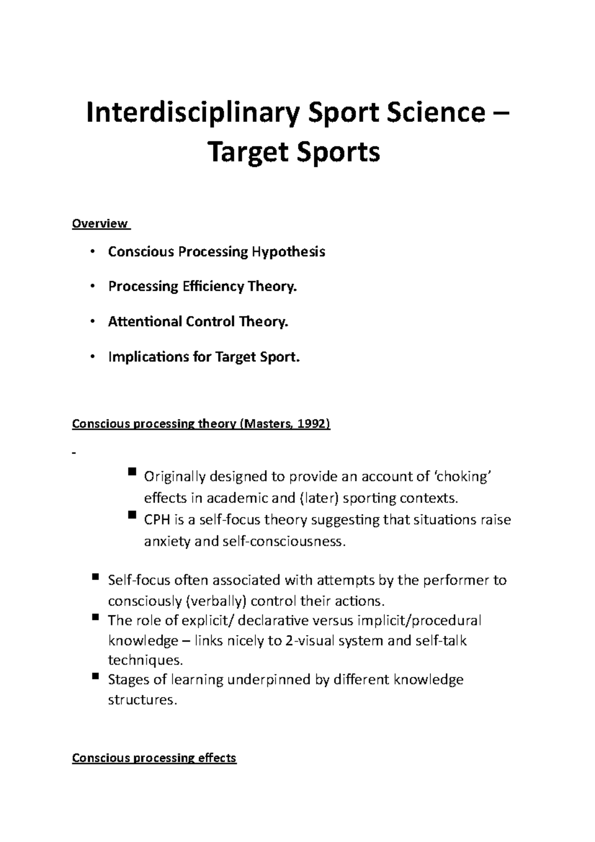 Interdisciplinary Sport Science – Target Sports - Interdisciplinary ...