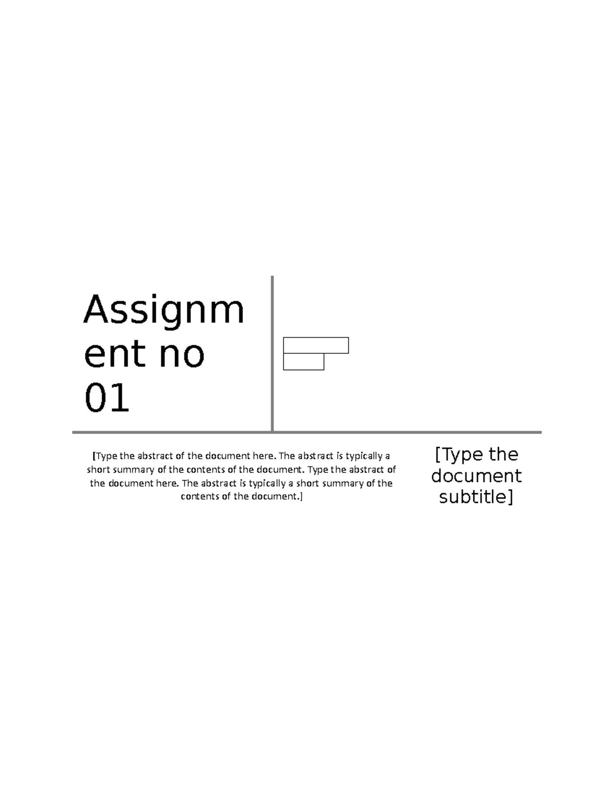 software engineering - Assignm ent no 01 [Type the abstract of the ...