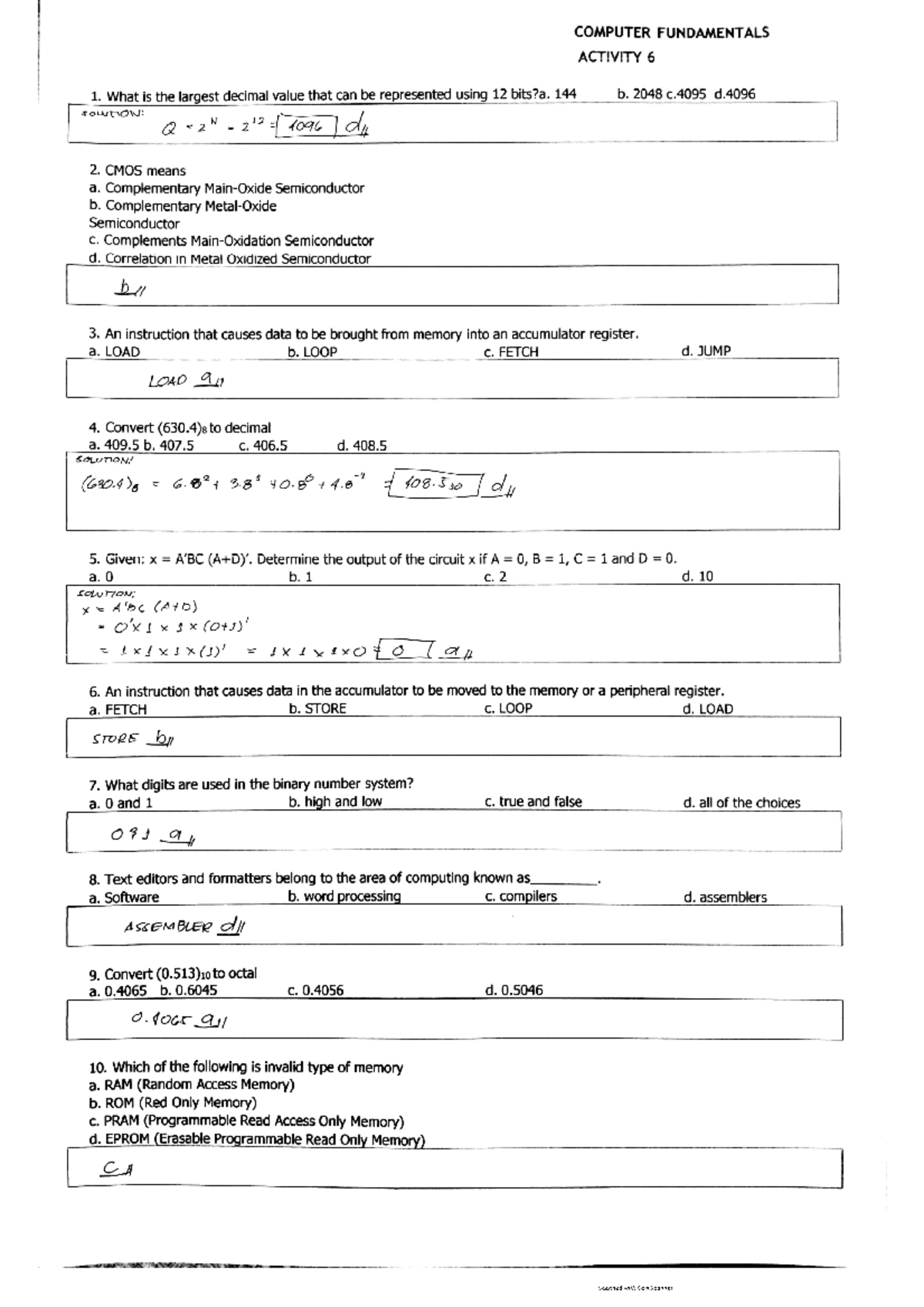 Computer Fundamentals LA 6.ESAS part 1 - Electrical Engineering - Studocu