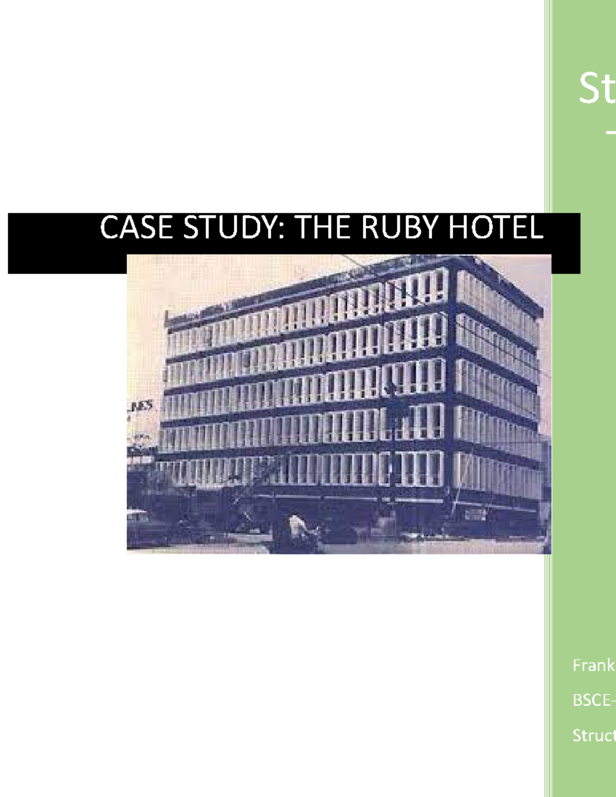 CASE Study - Structur Theor Frank C BSCE- Struct CASE STUDY: THE RUBY ...