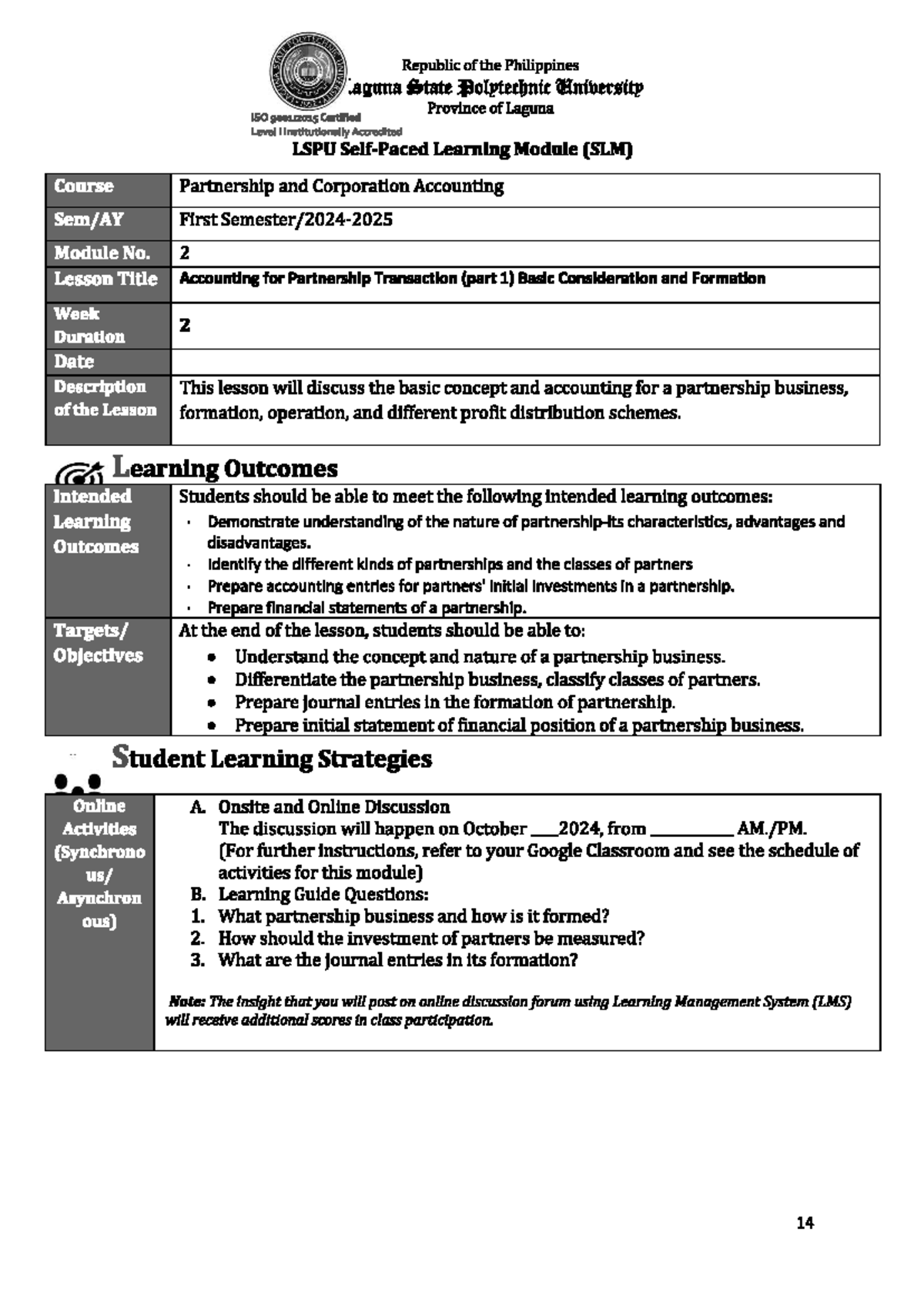 Parcorp - Learn and have fun - Republic of the Philippines Laguna State ...