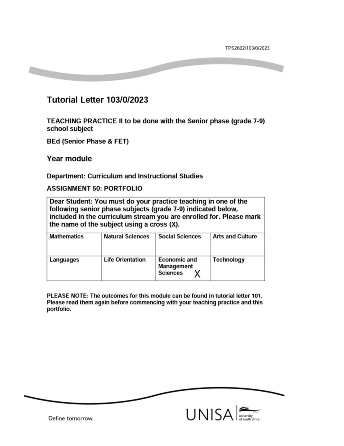 16242262 TPS2602 Portfolio pdf. - UNIQUE CODE: 629583 SUBMISION DATE ...