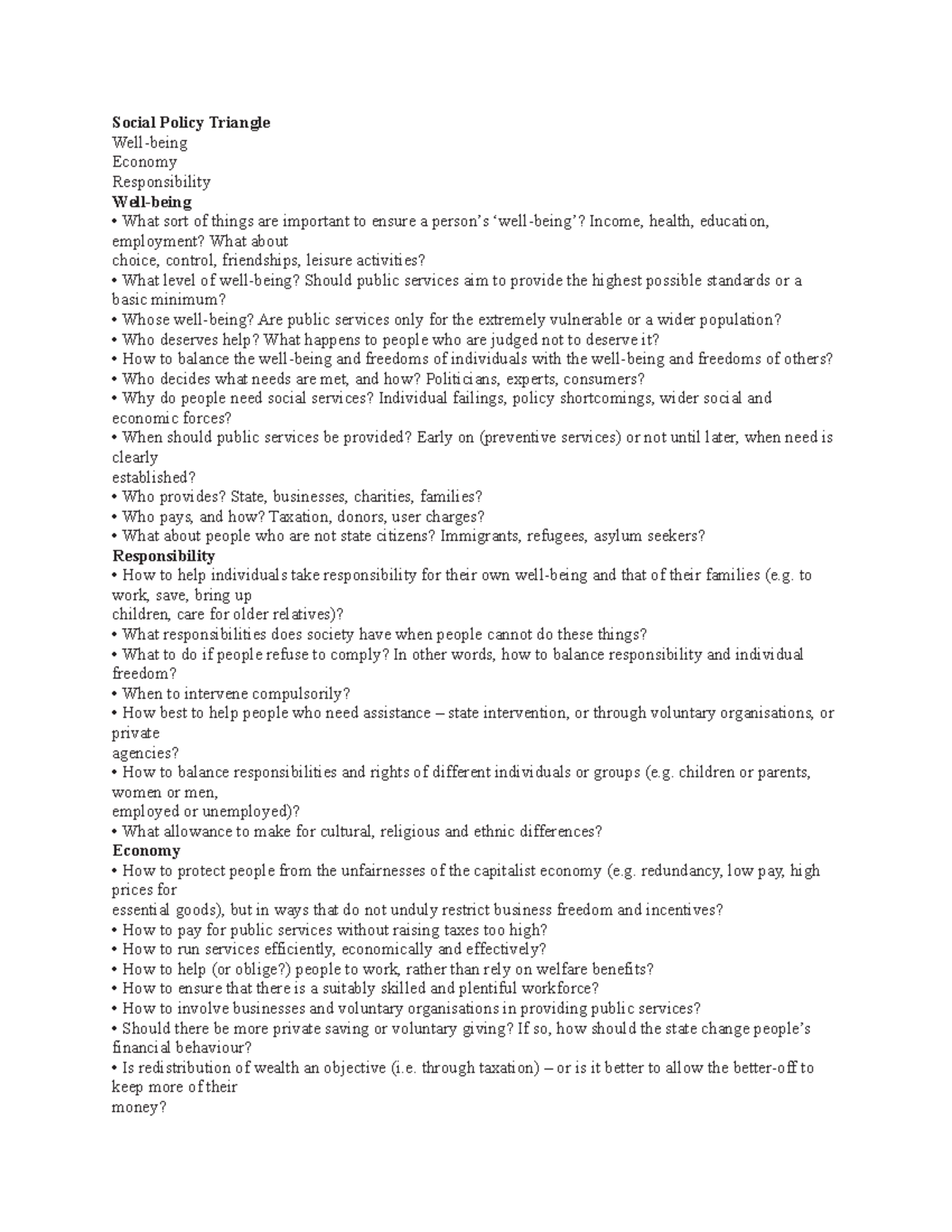 Social Policy Triangle - Social Policy Triangle Well-being Economy ...