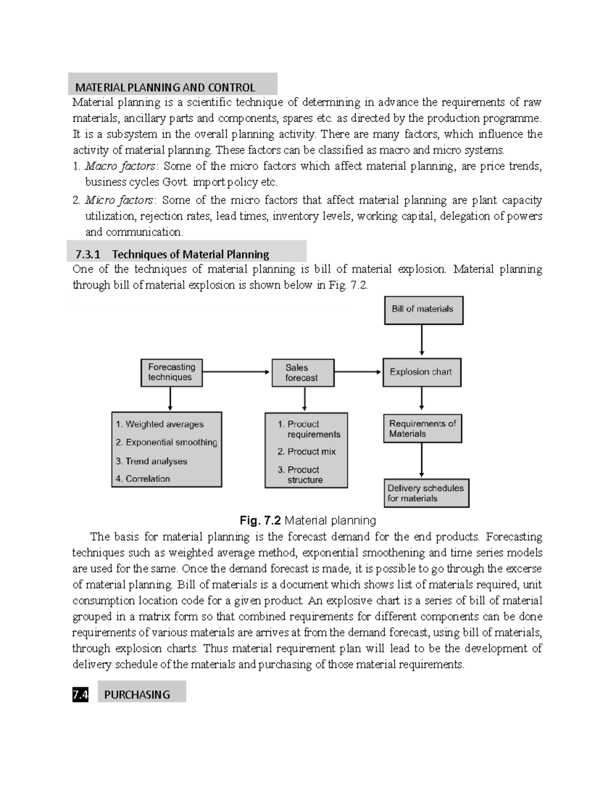 Material Planning AND Control MATERIAL PLANNING AND CONTROL Material
