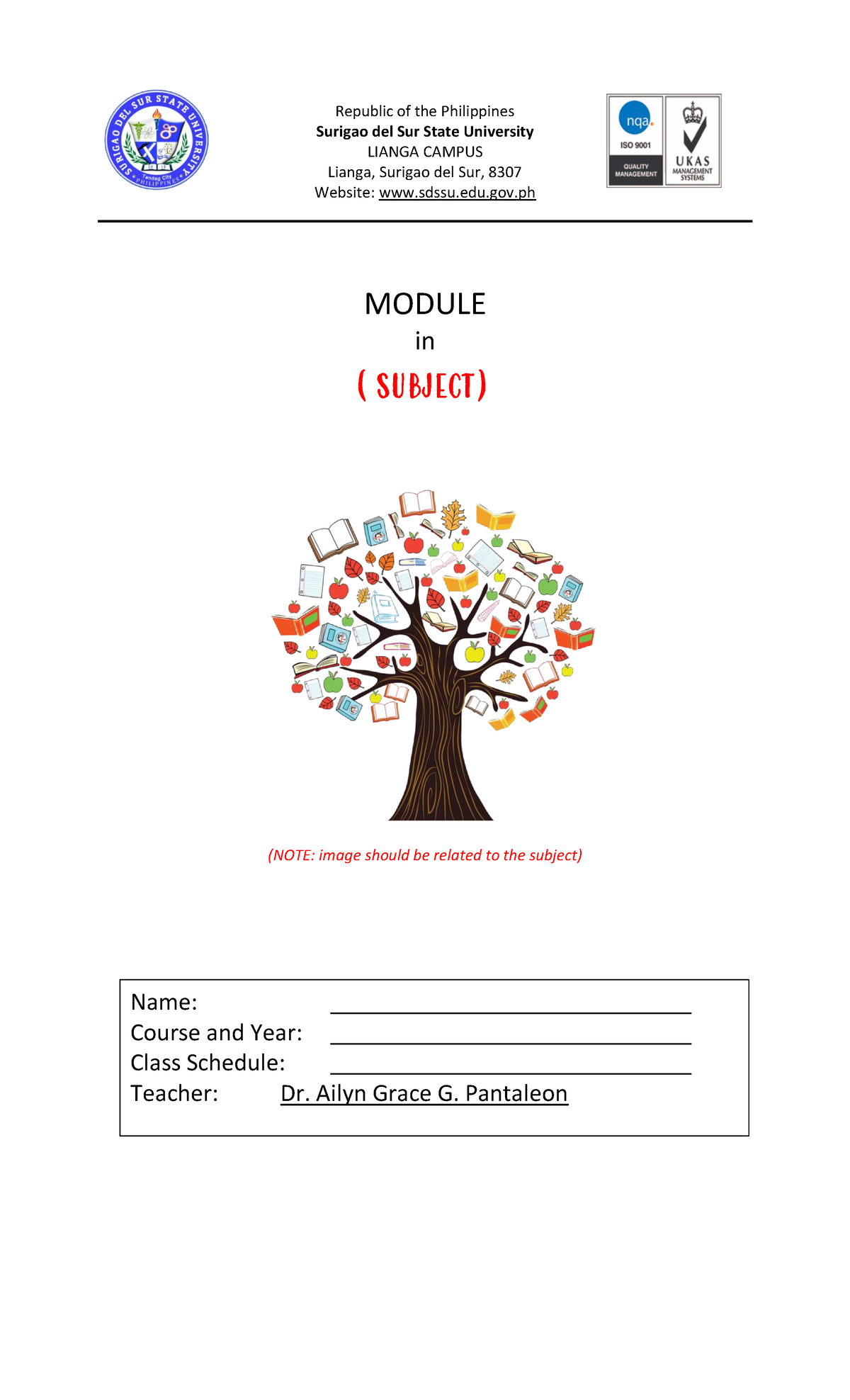 Sample-Module - Republic of the Philippines Surigao del Sur State ...