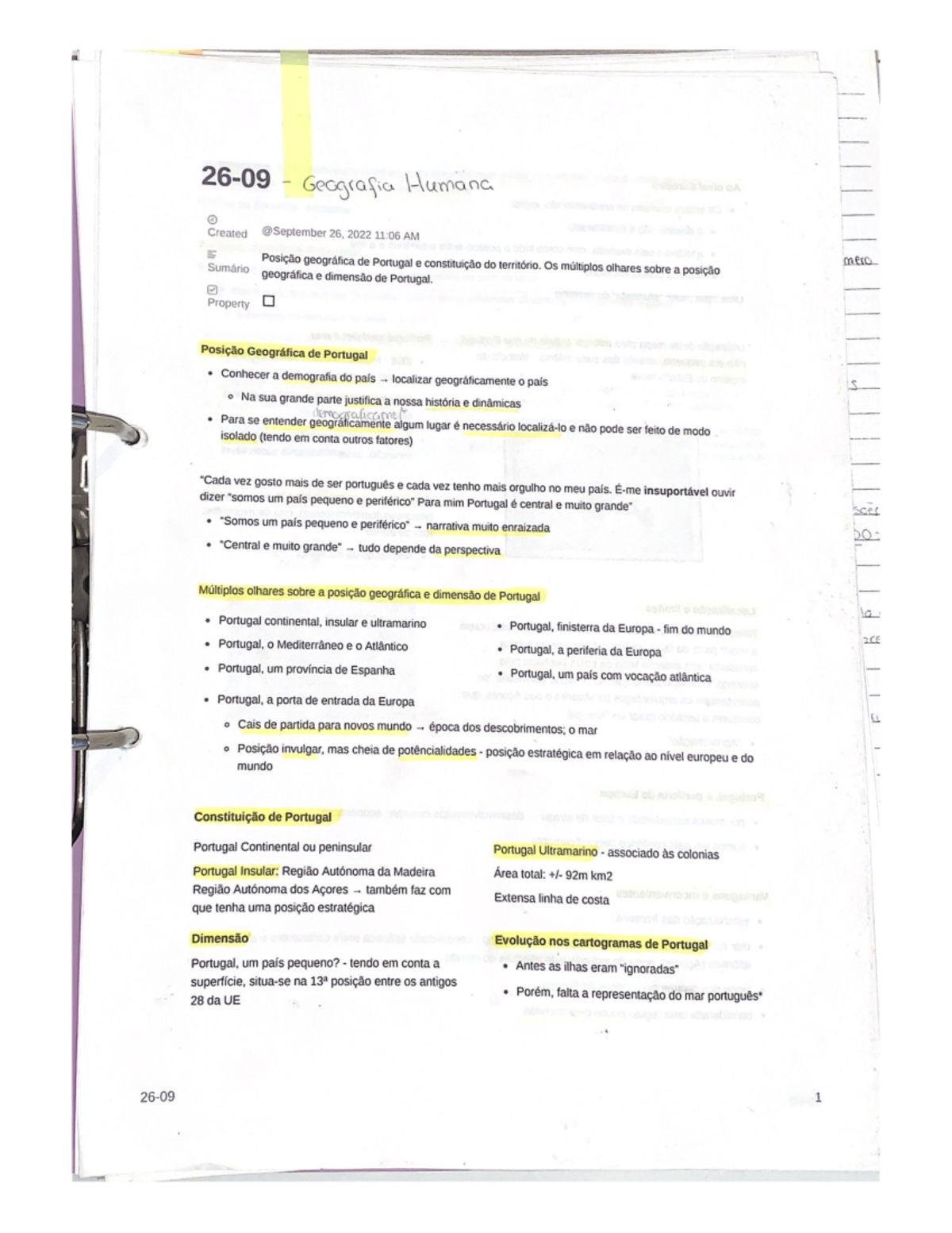 Humana parte 1 - resumos - Geografia Humana de Portugal - Studocu