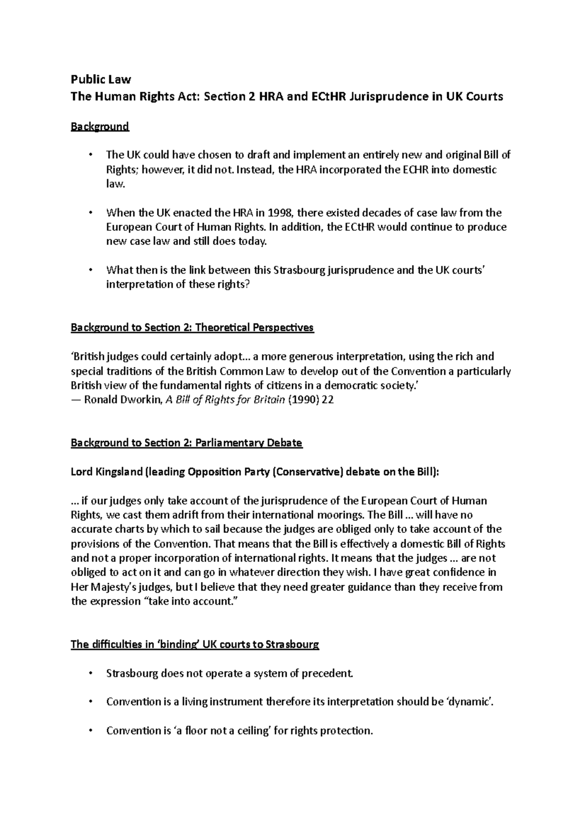 HRA, s2 - Human Right Act - Public Law The Human Rights Act: Section 2 ...
