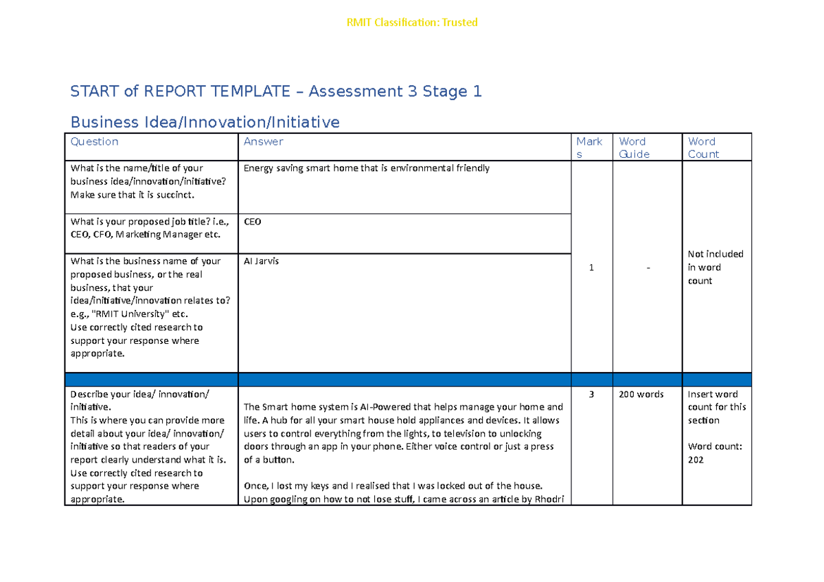 Stage 1 individual report - START of REPORT TEMPLATE – Assessment 3 ...