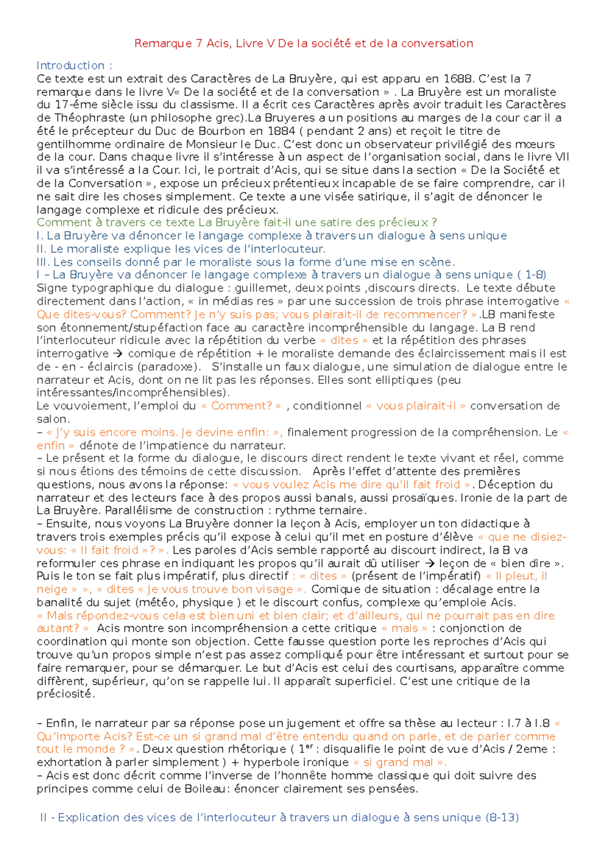 Fiche 1 - Le portrait d'Acis , V, 7 - Remarque 7 Acis, Livre V De la ...