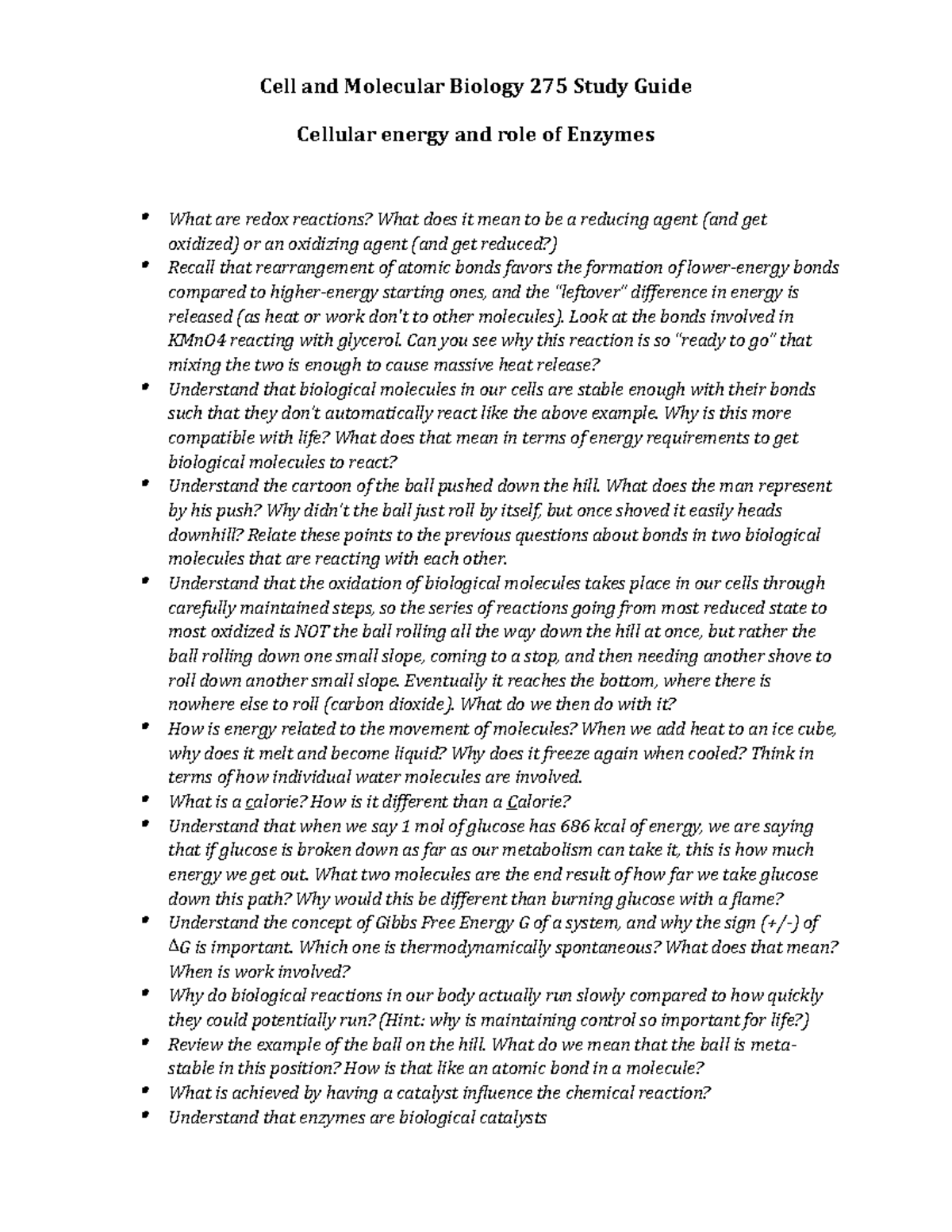 Lecture 21 Study Guide - Cell and Molecular Biology 275 Study Guide ...