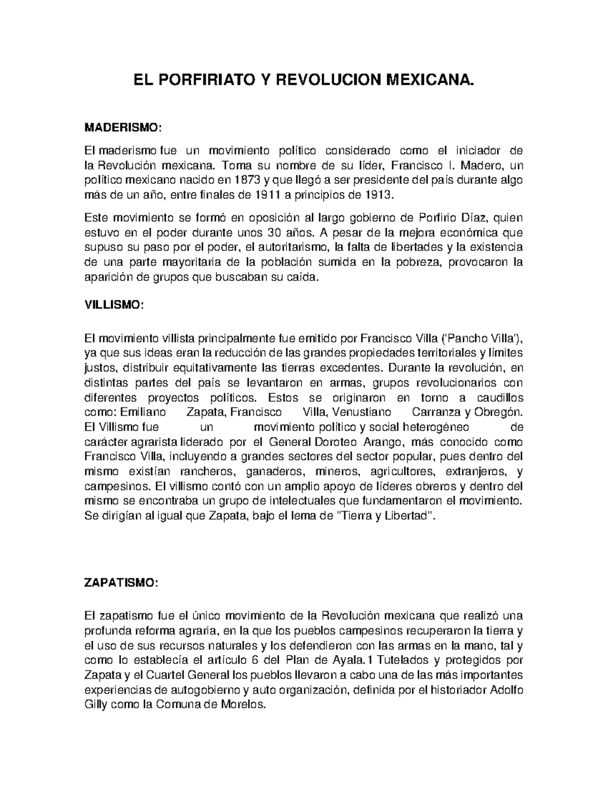 EL Porfiriato Y Revolucion Mexicana - EL PORFIRIATO Y REVOLUCION MEXICANA. MADERISMO: El ...