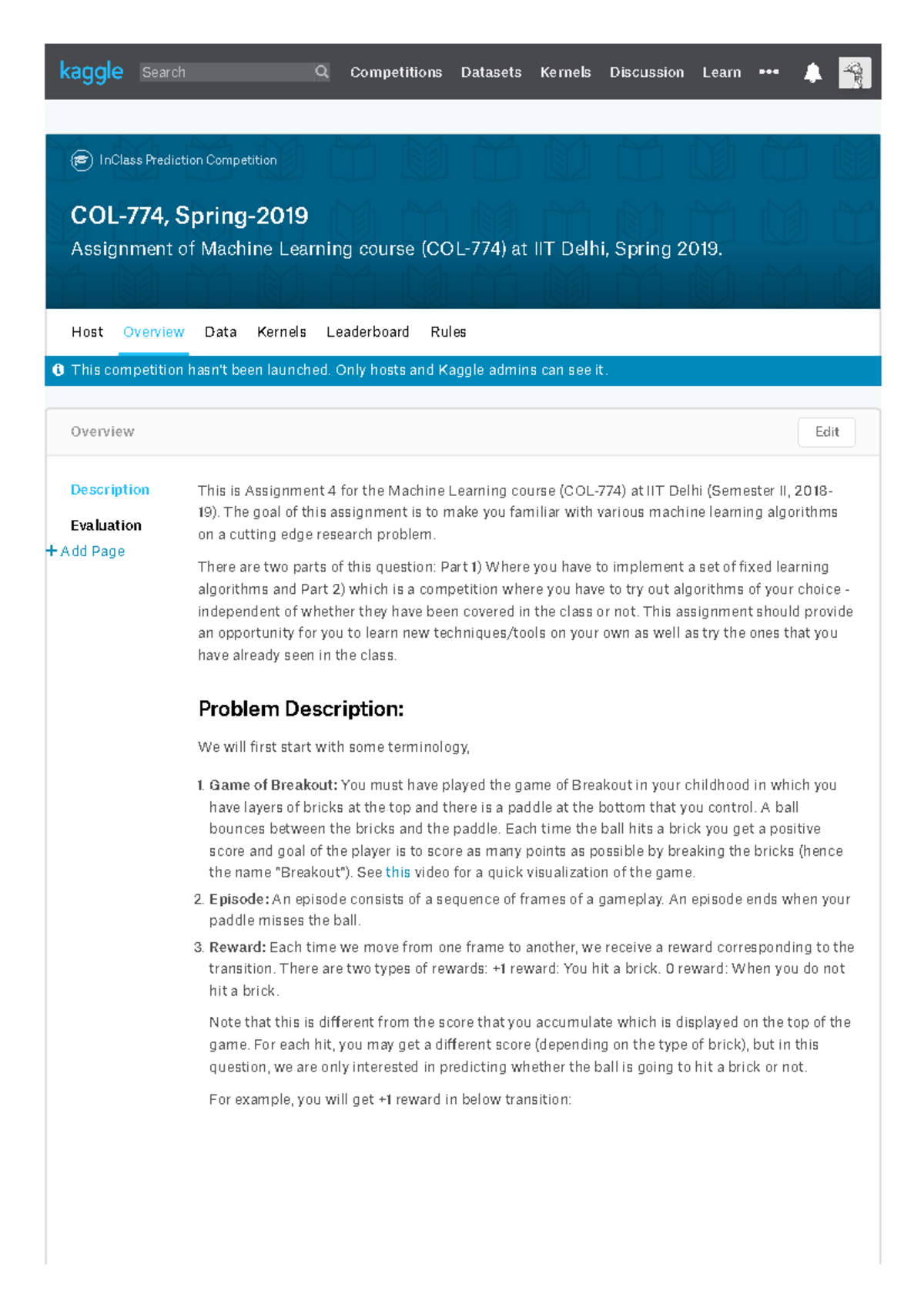 Problem statement - Assignment shared by professor - Competitions Datasets Kernels Discussion ...